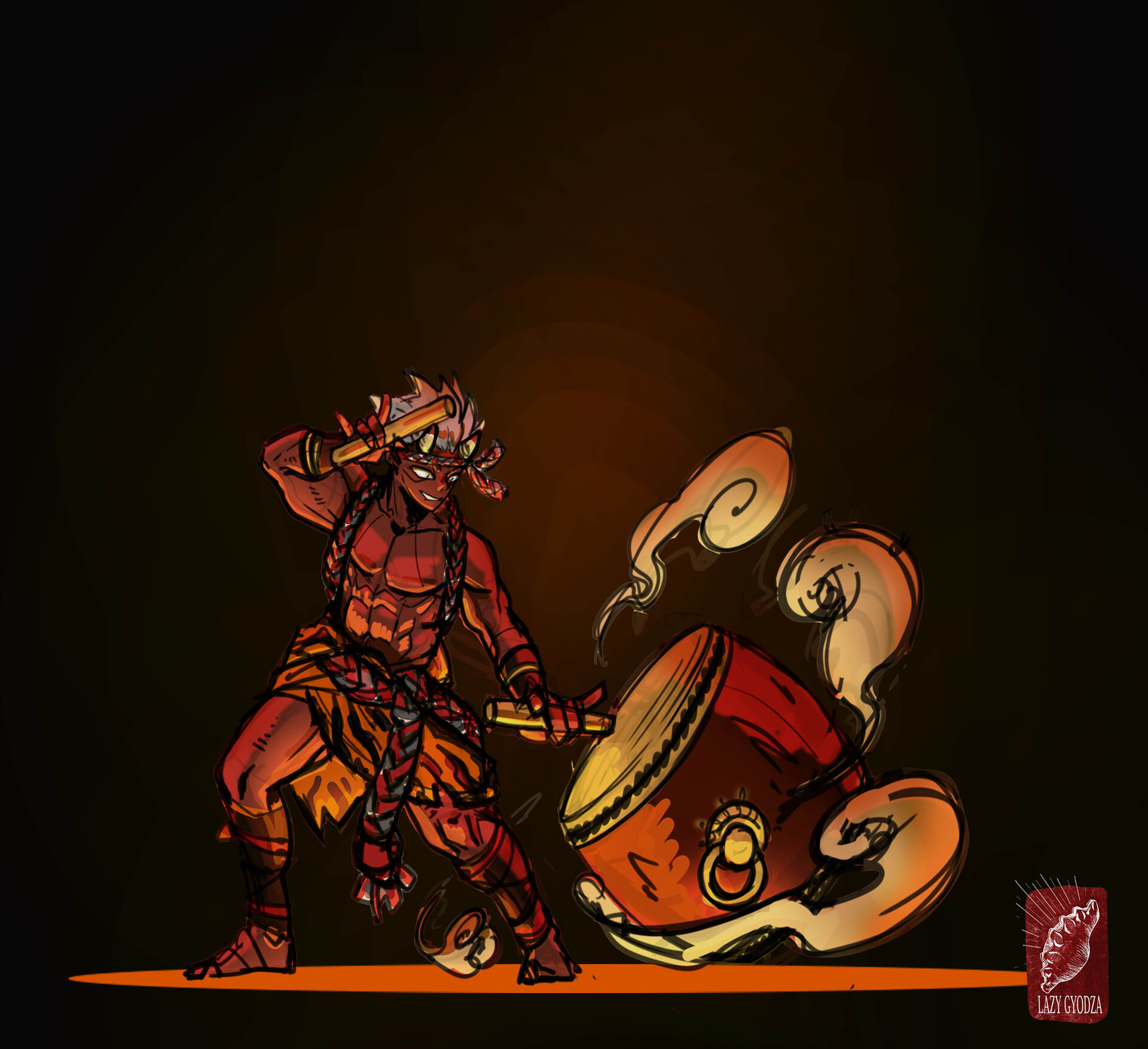 Lazy Gyodza - Oni Taiko Drummer