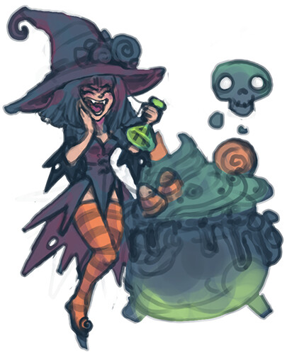 witch drawing reference