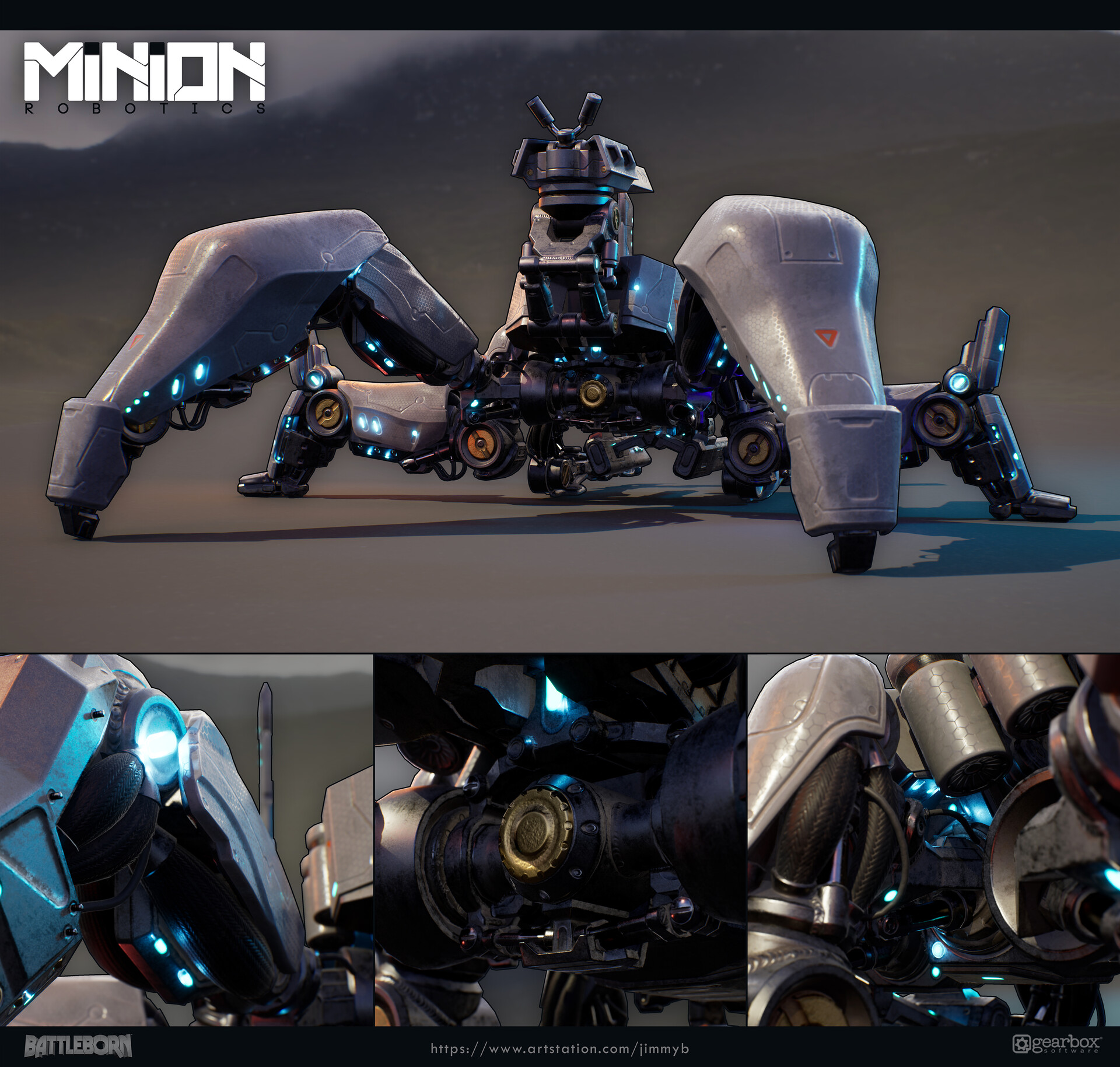 Jimmy Barnett - Battleborn (2016) - Spidermech - Lowpoly