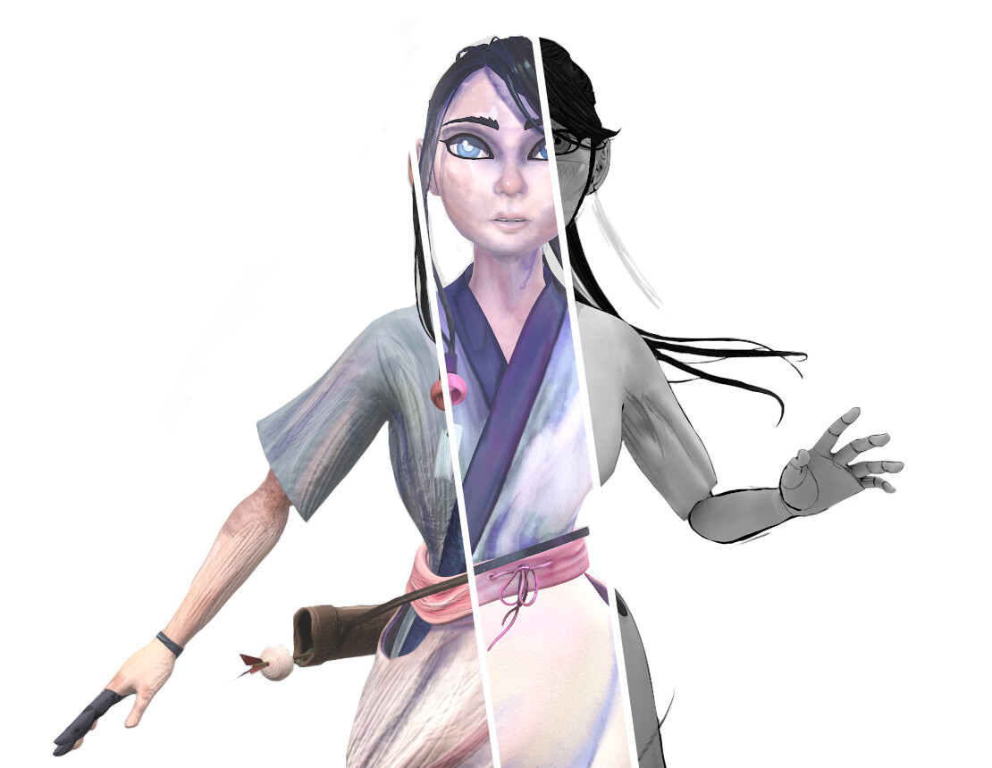 ArtStation - Experiment: Recreating traditional media on a 3D-model