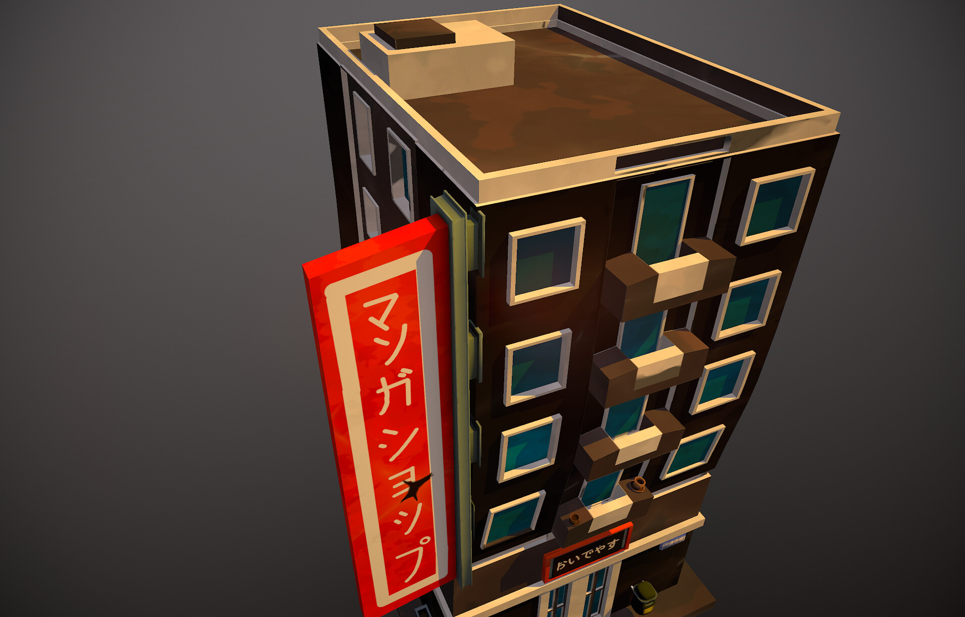 ArtStation - Stylized Low Poly Building