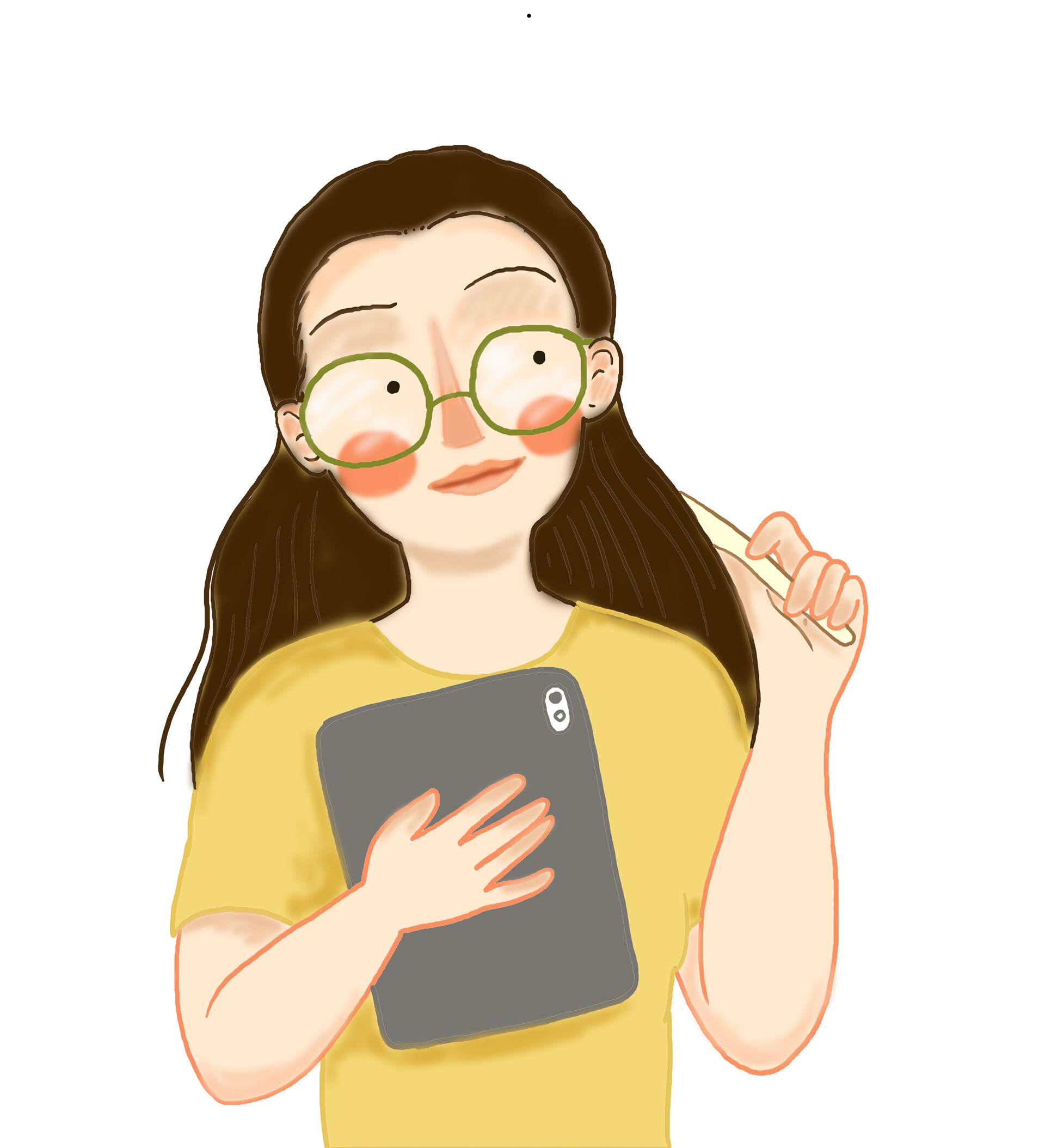 ArtStation - The girl with iPad