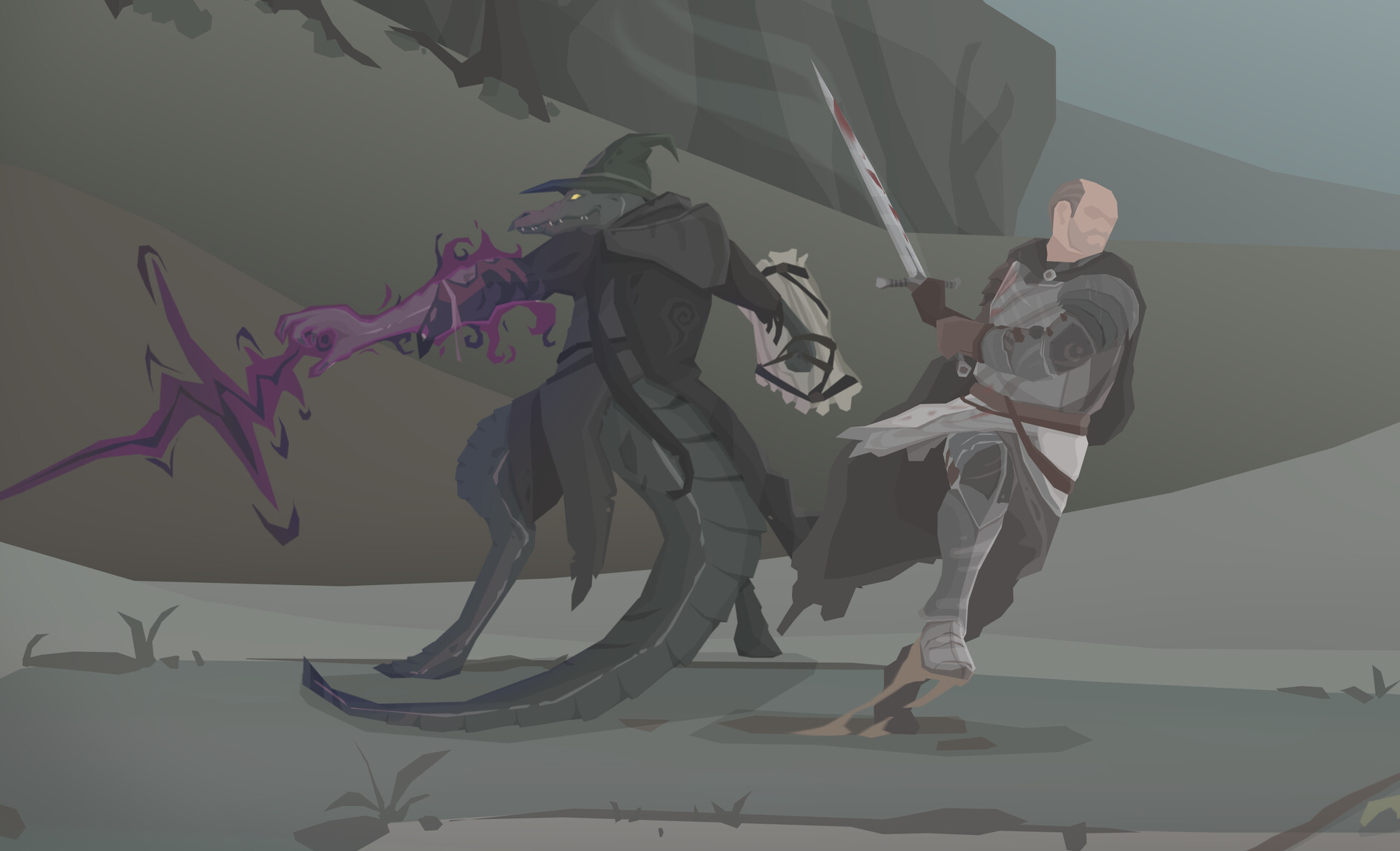 ArtStation - DnD Fighter and Warlock