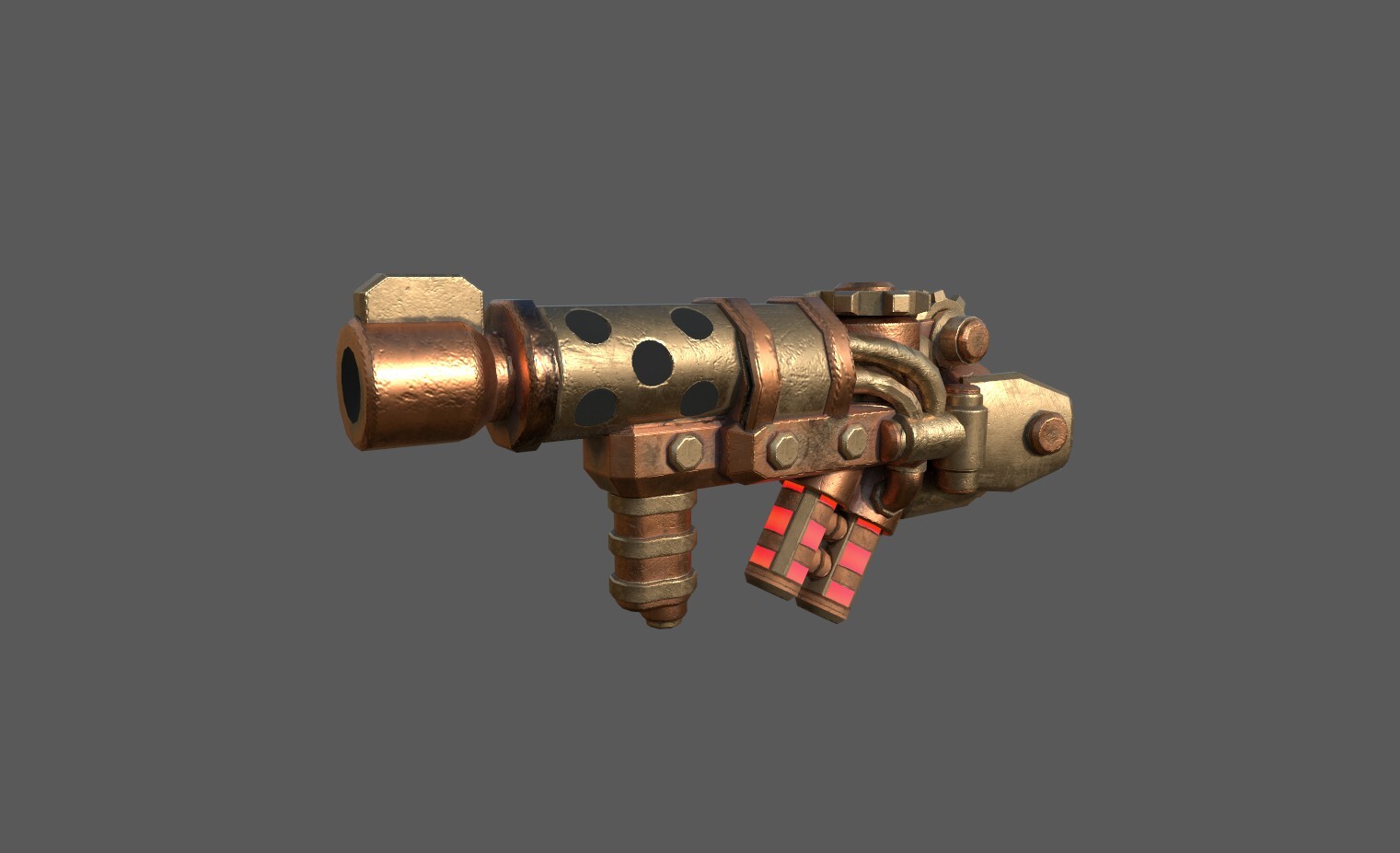 ALEIOS studio - Steampunk weapons - SubMachin gun . Volcanoids Project.