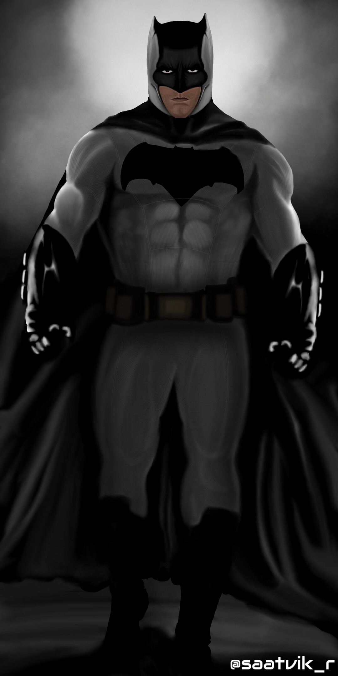 how to draw batman ben affleck