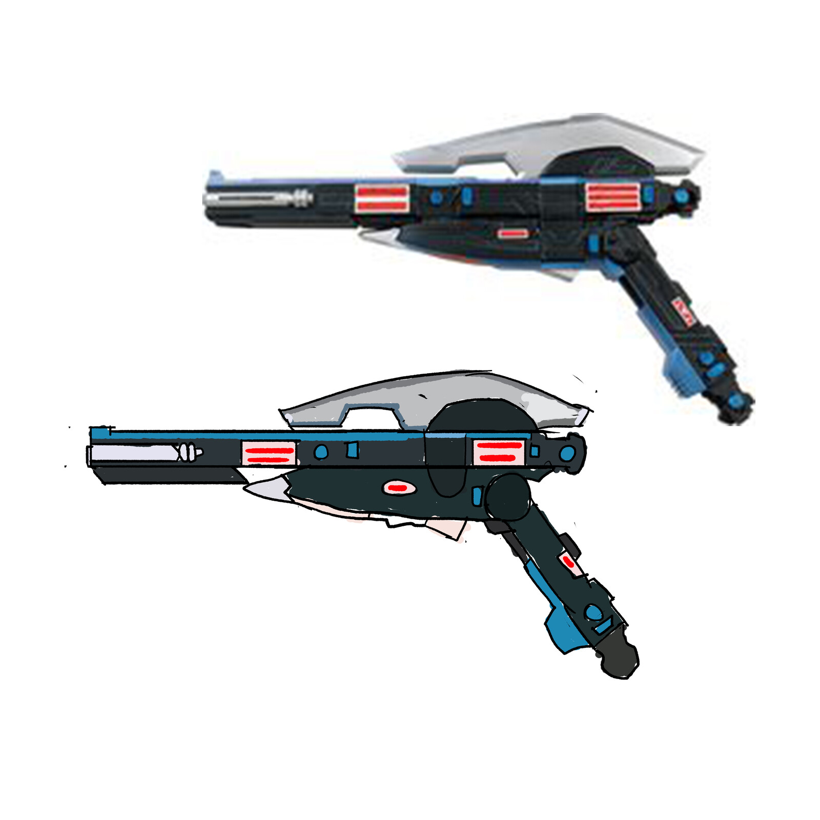 Morgan Evans - Tokusatsu Weapon practice Drawings