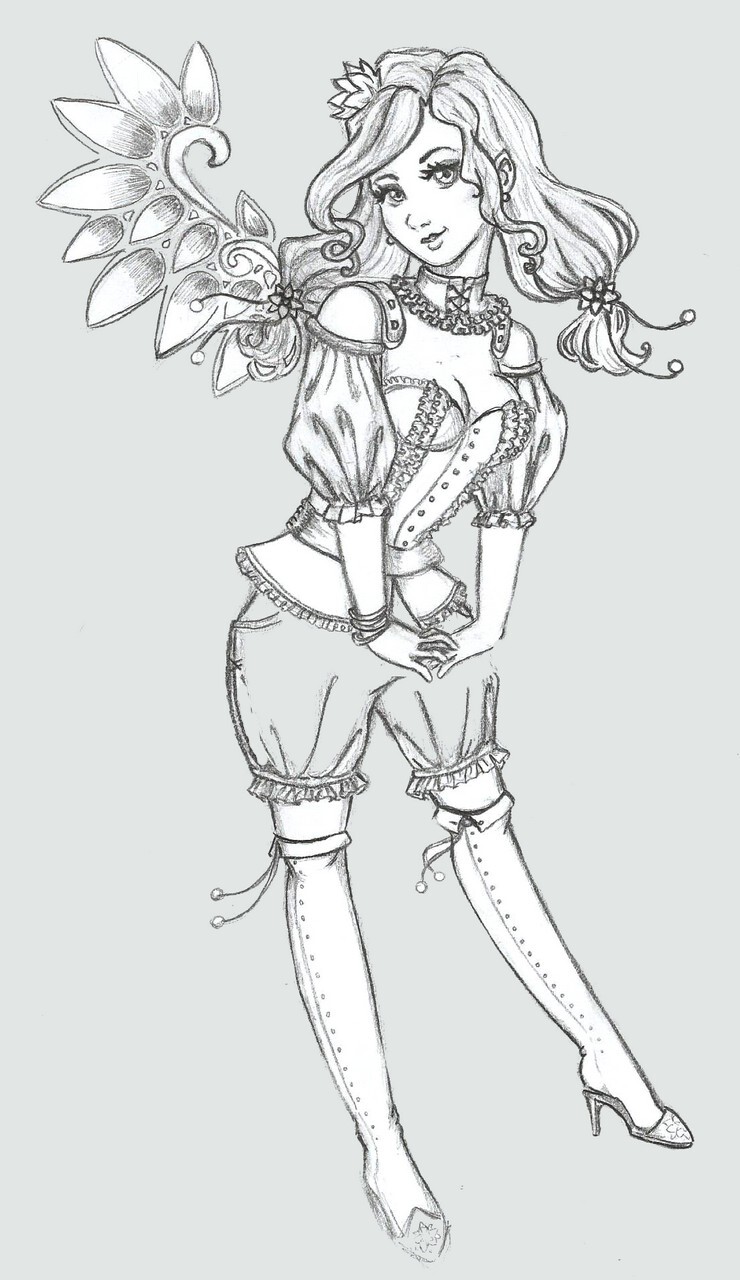 steampunk fairy coloring pages