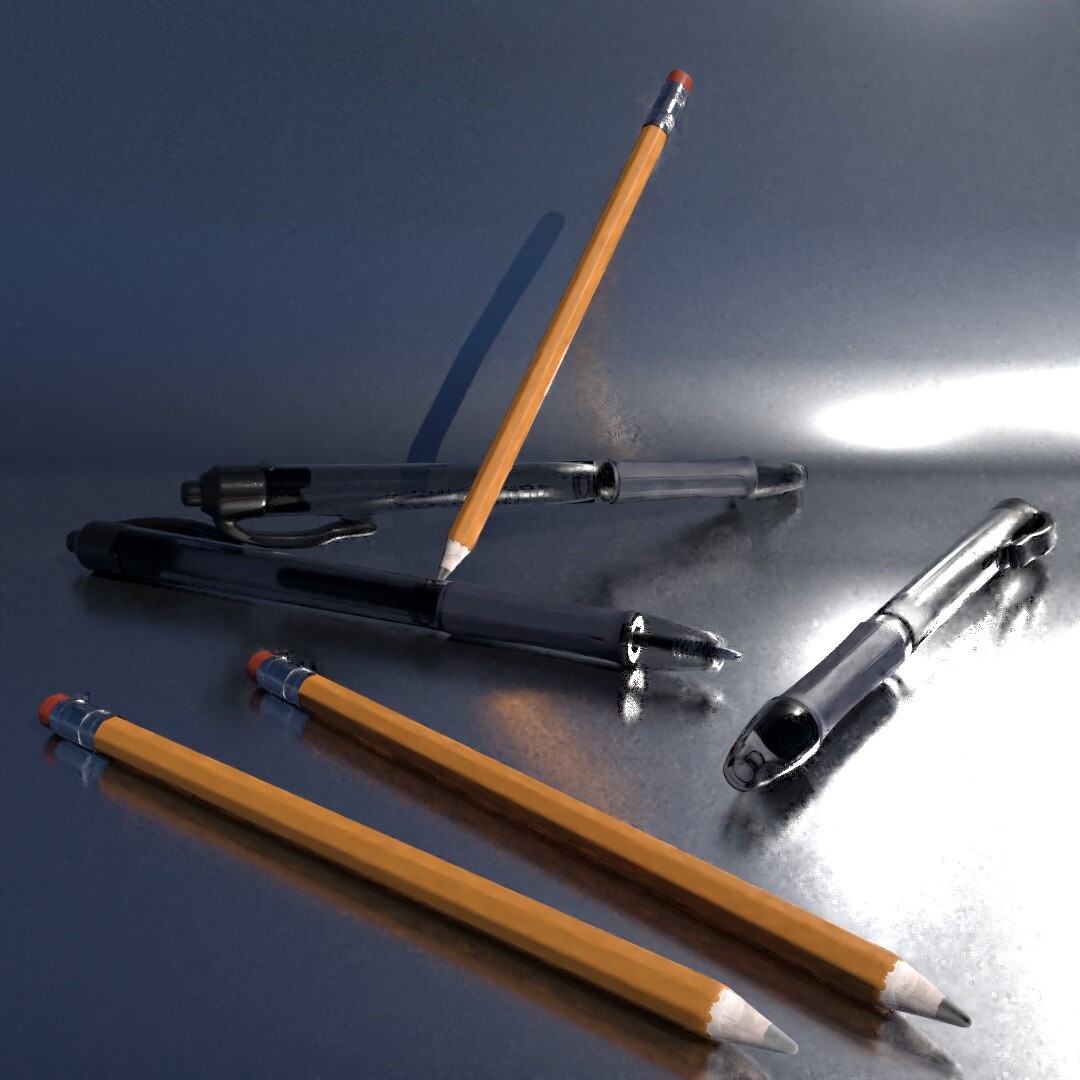 ArtStation - Pens And Pencils Scene