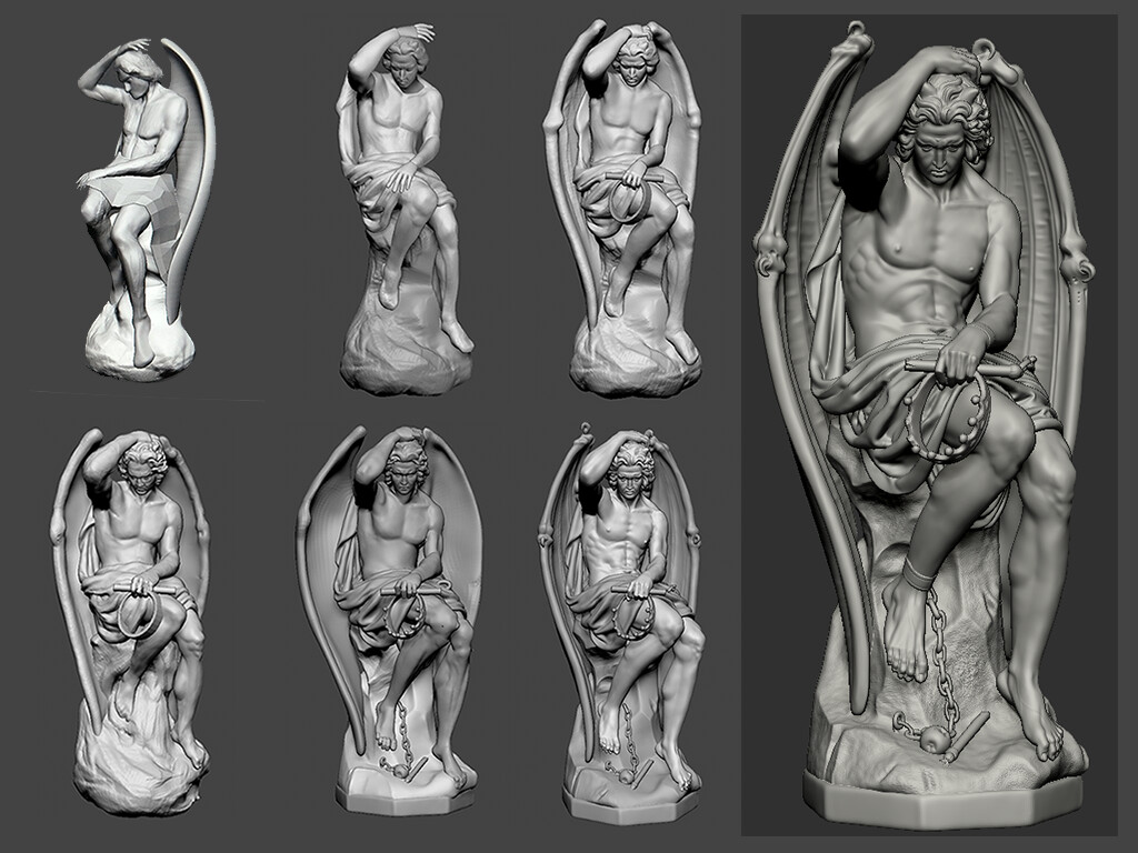 Raquel Flores - Le Génie du Mal, a master study of Guillaume Geefs
