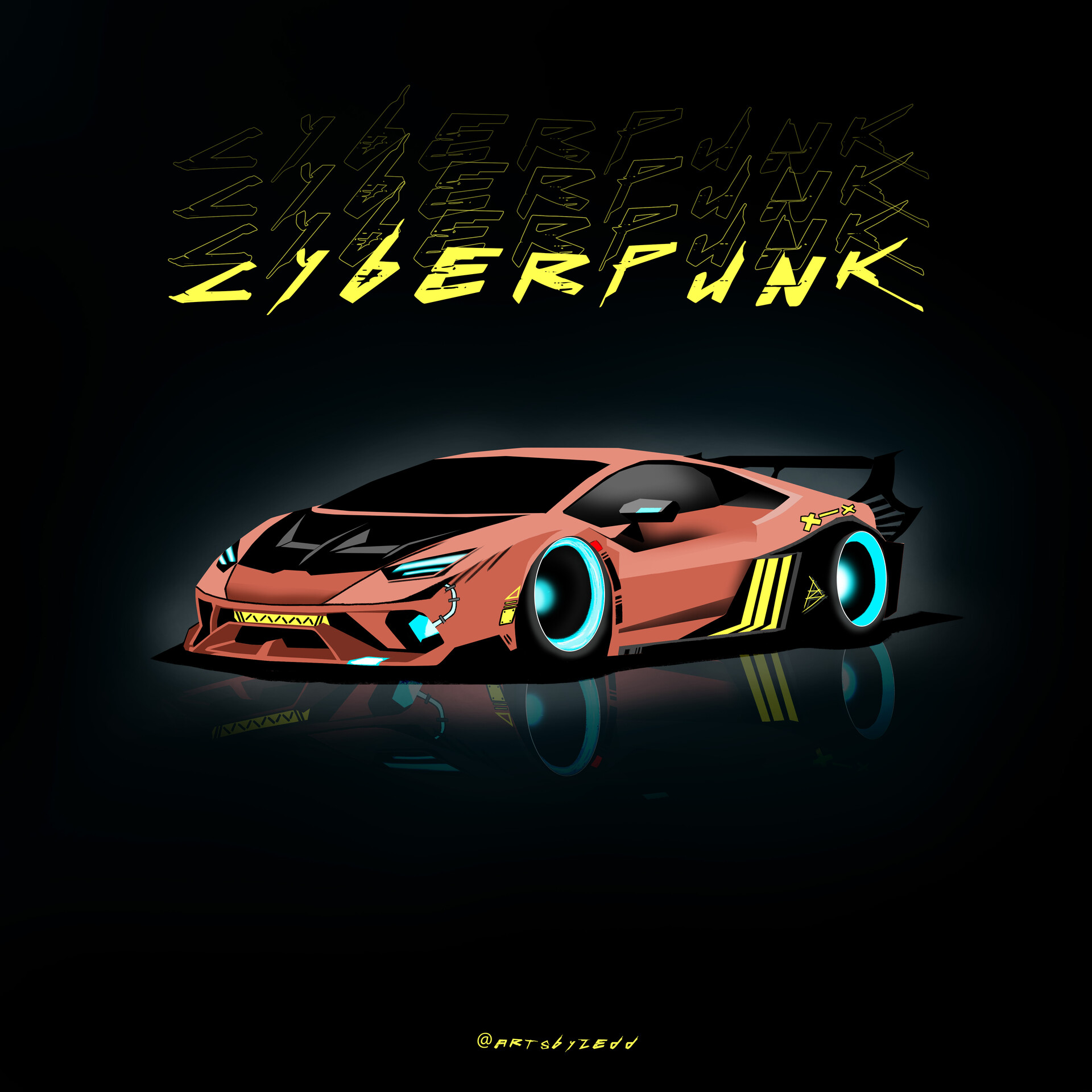 ArtStation - cyberpunk lamborghini huracan