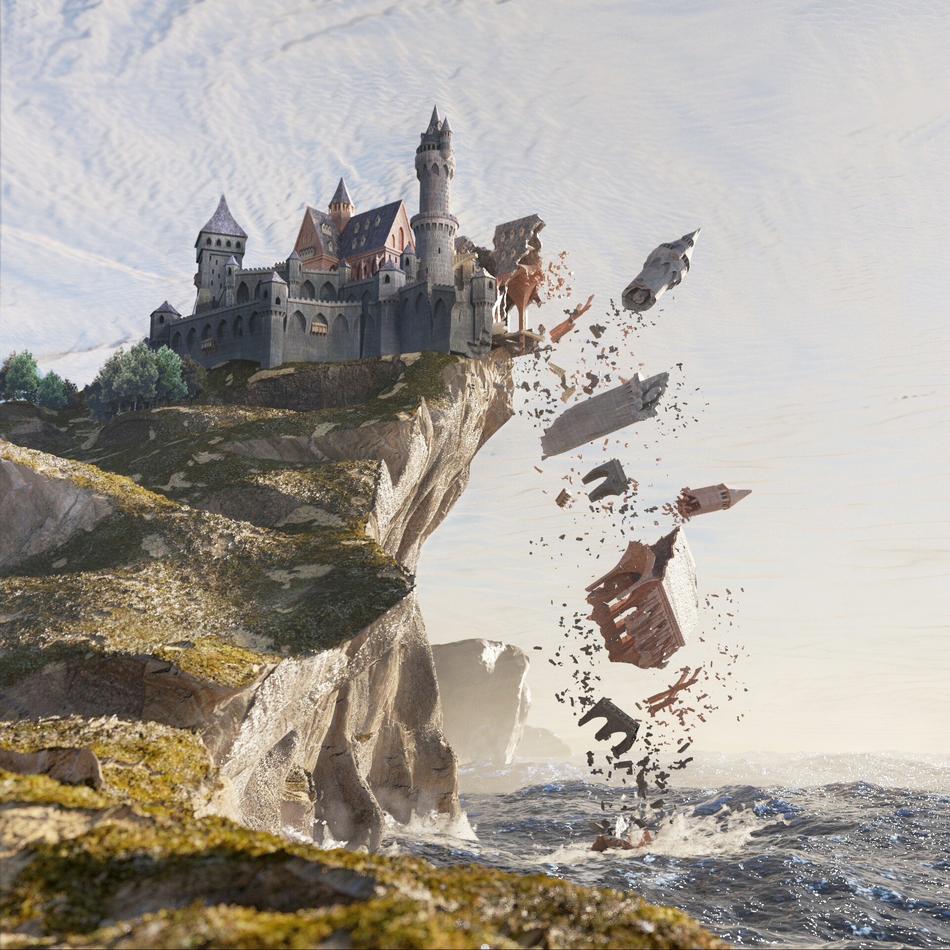 ArtStation - The falling castle