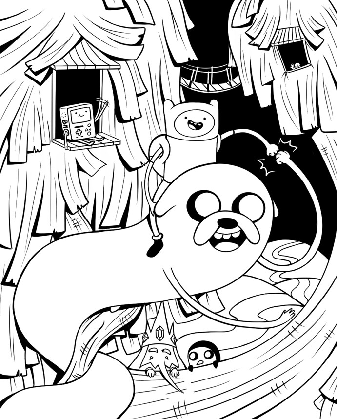 fin and jake coloring pages