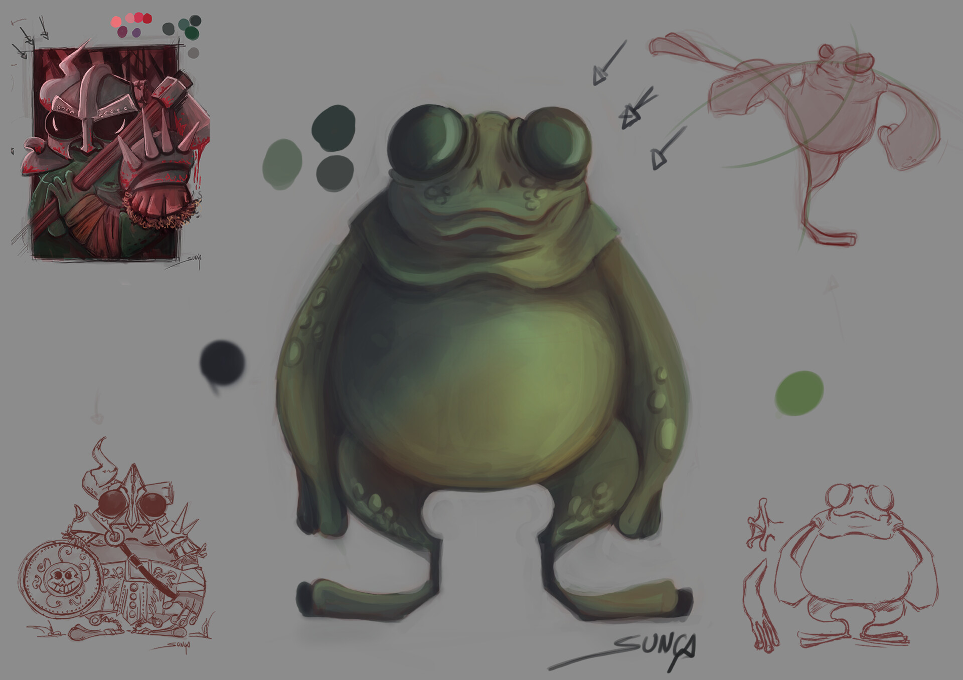 Sunça - Viking Frog - Character Concept (Model Sheet)