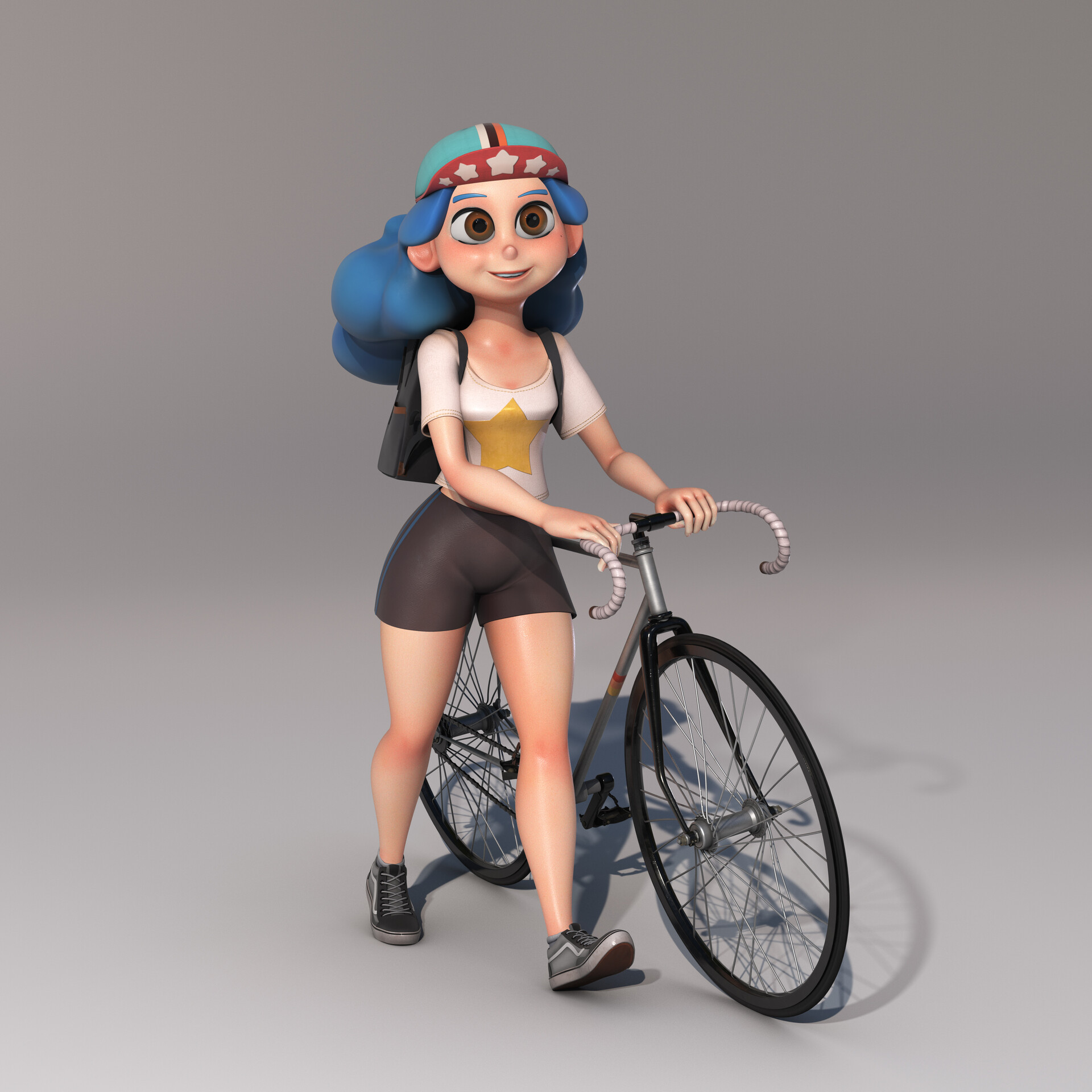 Beatriz Castilla - Bike gril - Cartoon