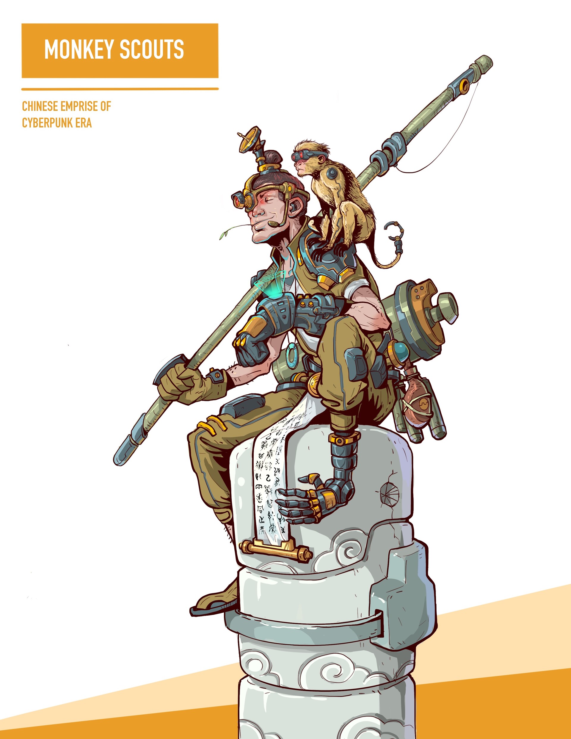 ArtStation - Chinese emprise(swordsman) in the cyberpunk Era