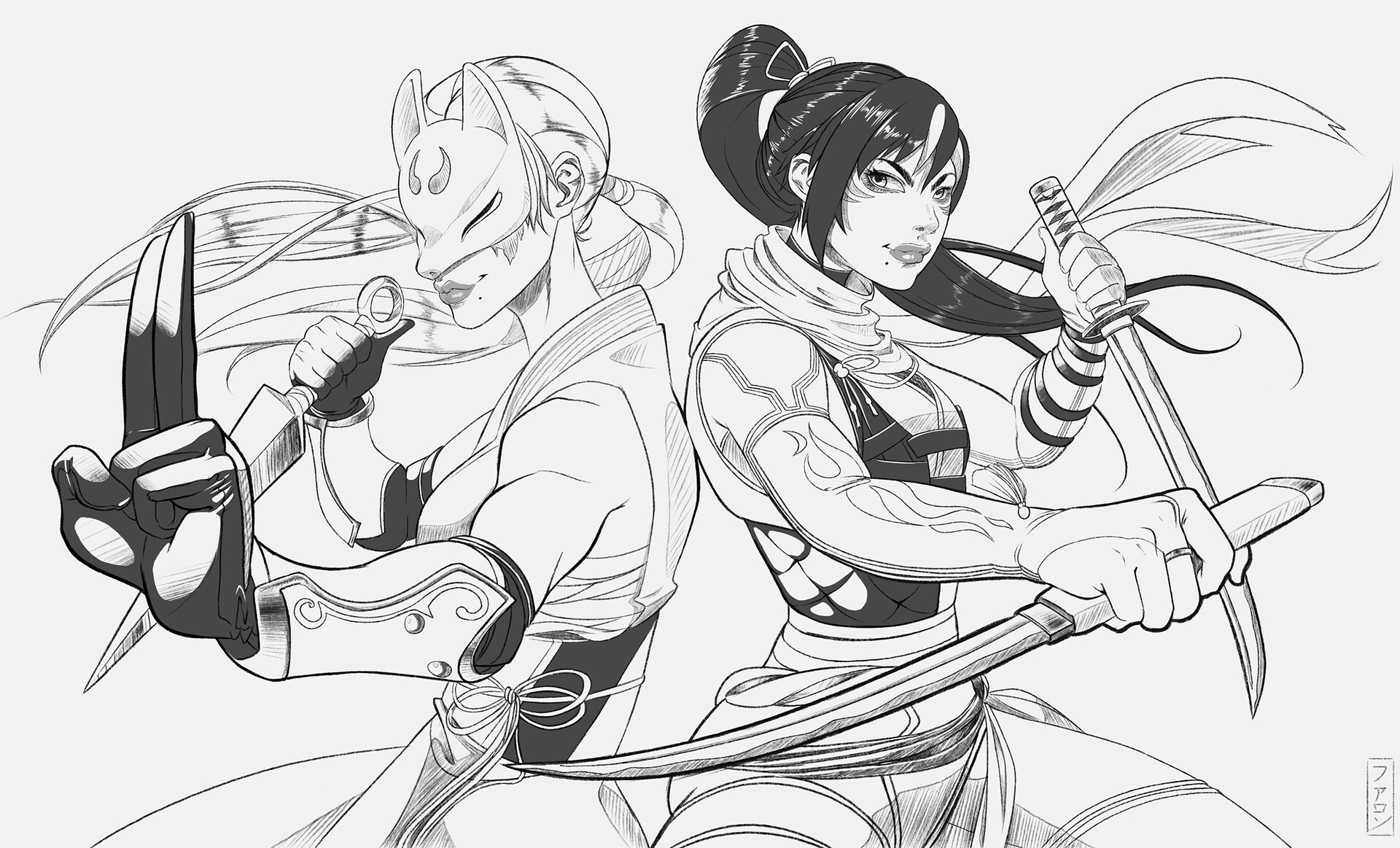 ArtStation - 国葉+国瀬 Kuni Mother + Kuni Daugher