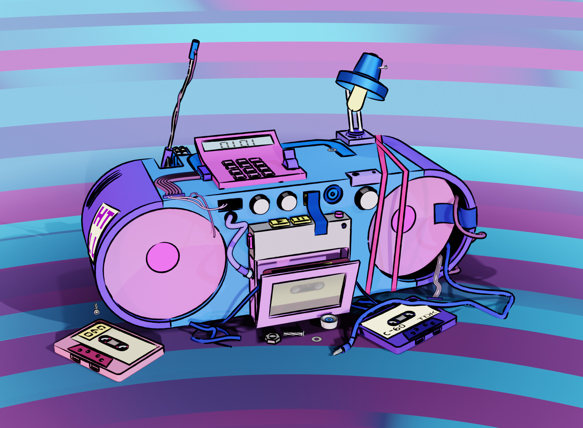 ArtStation - Retro Stereo Stylised - From 2D Concept