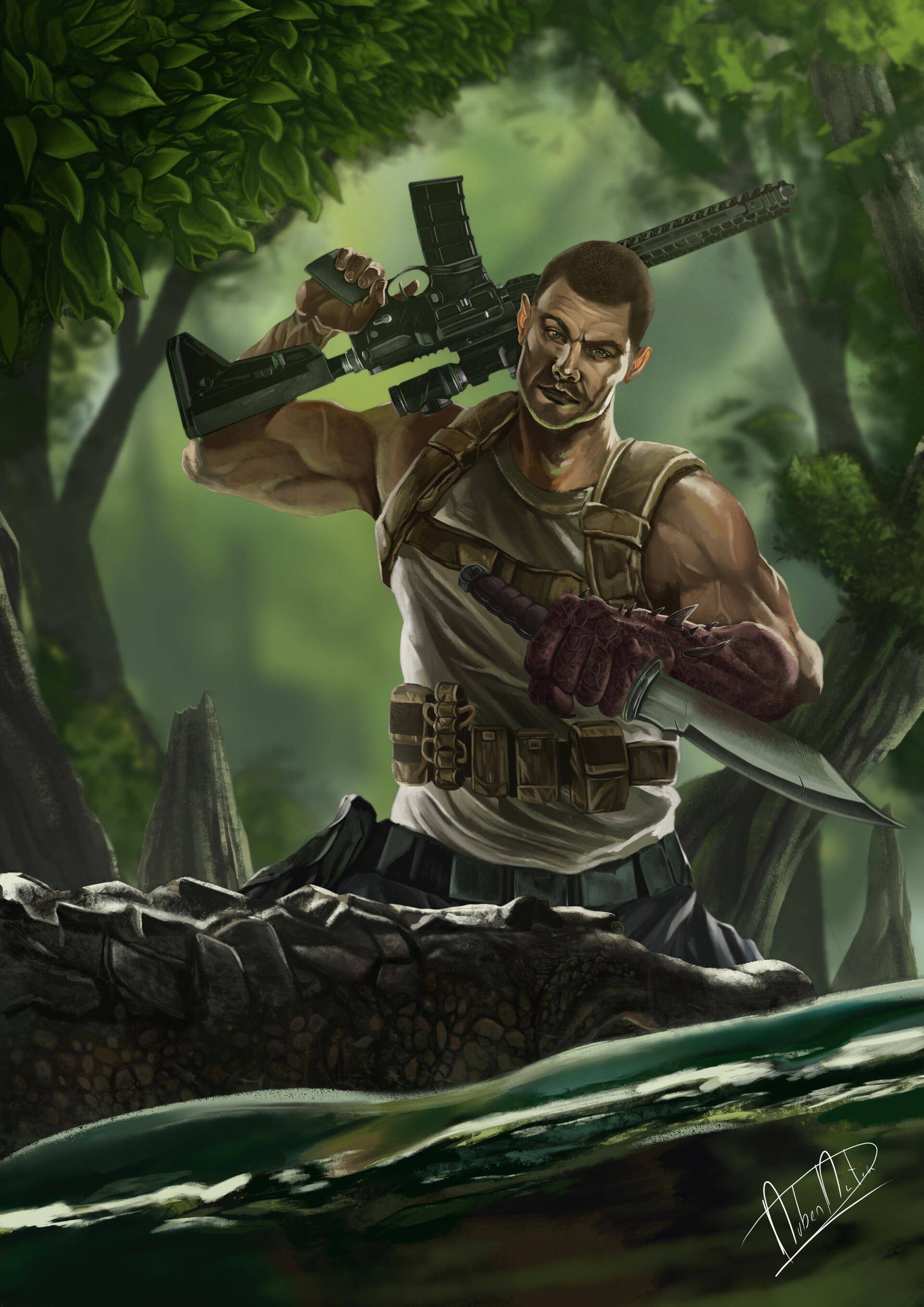 ArtStation - Alligator hunting