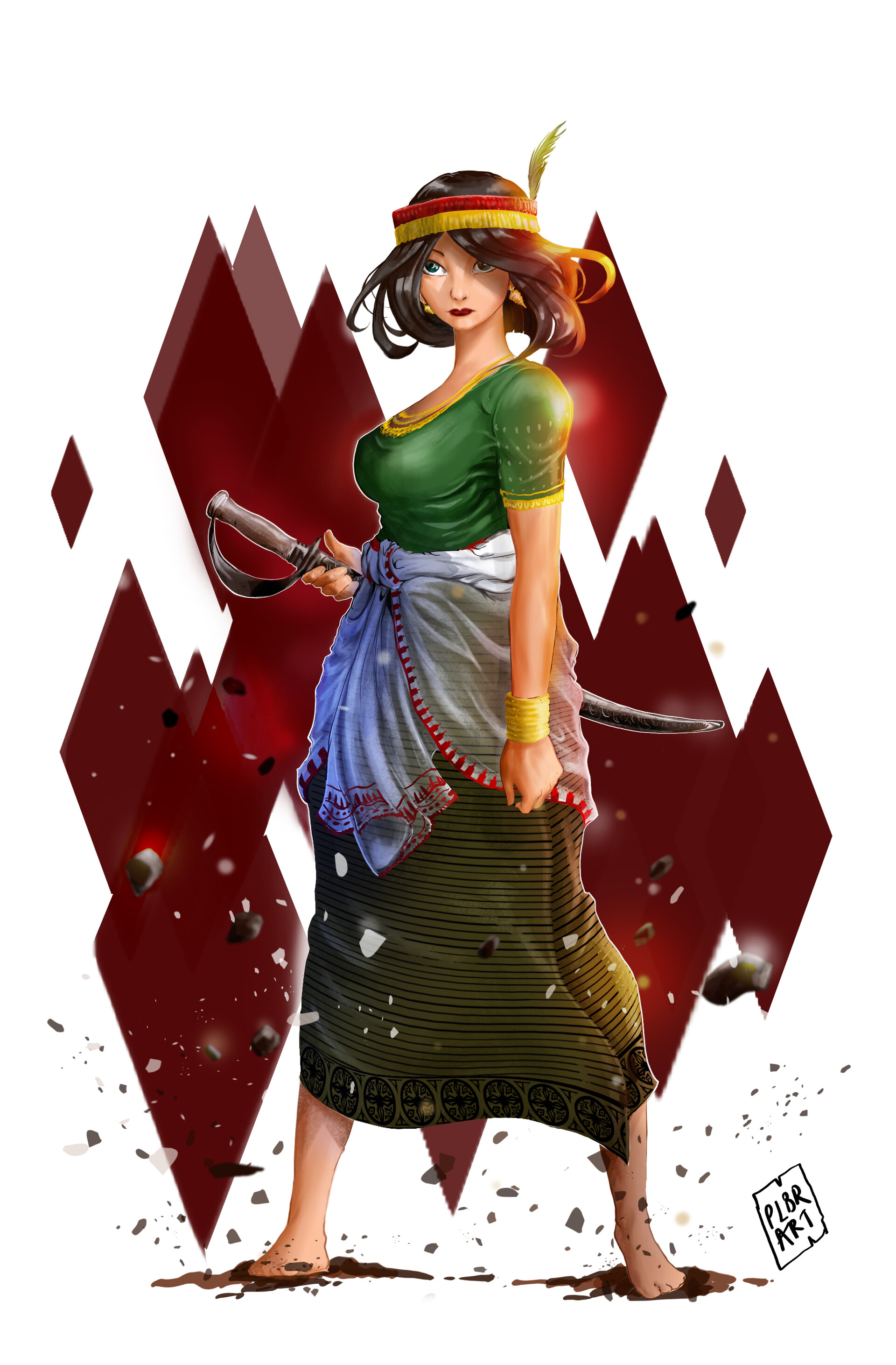 ArtStation - Meitei lady with sword😀