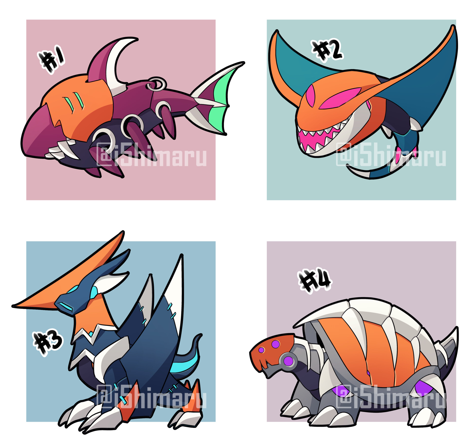 ArtStation - Adopt 220 : Mixed Halloween Baby Mechamon