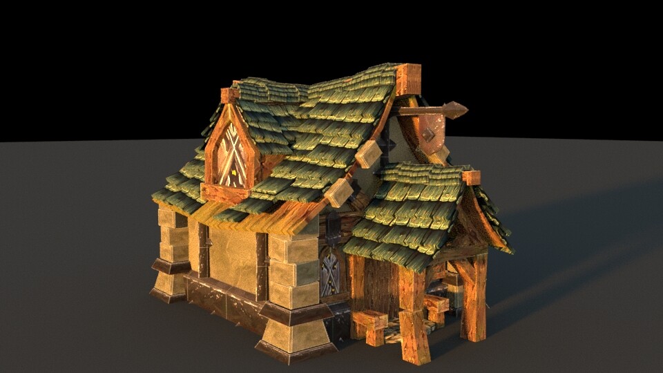 ArtStation - House model with hand painted texture
