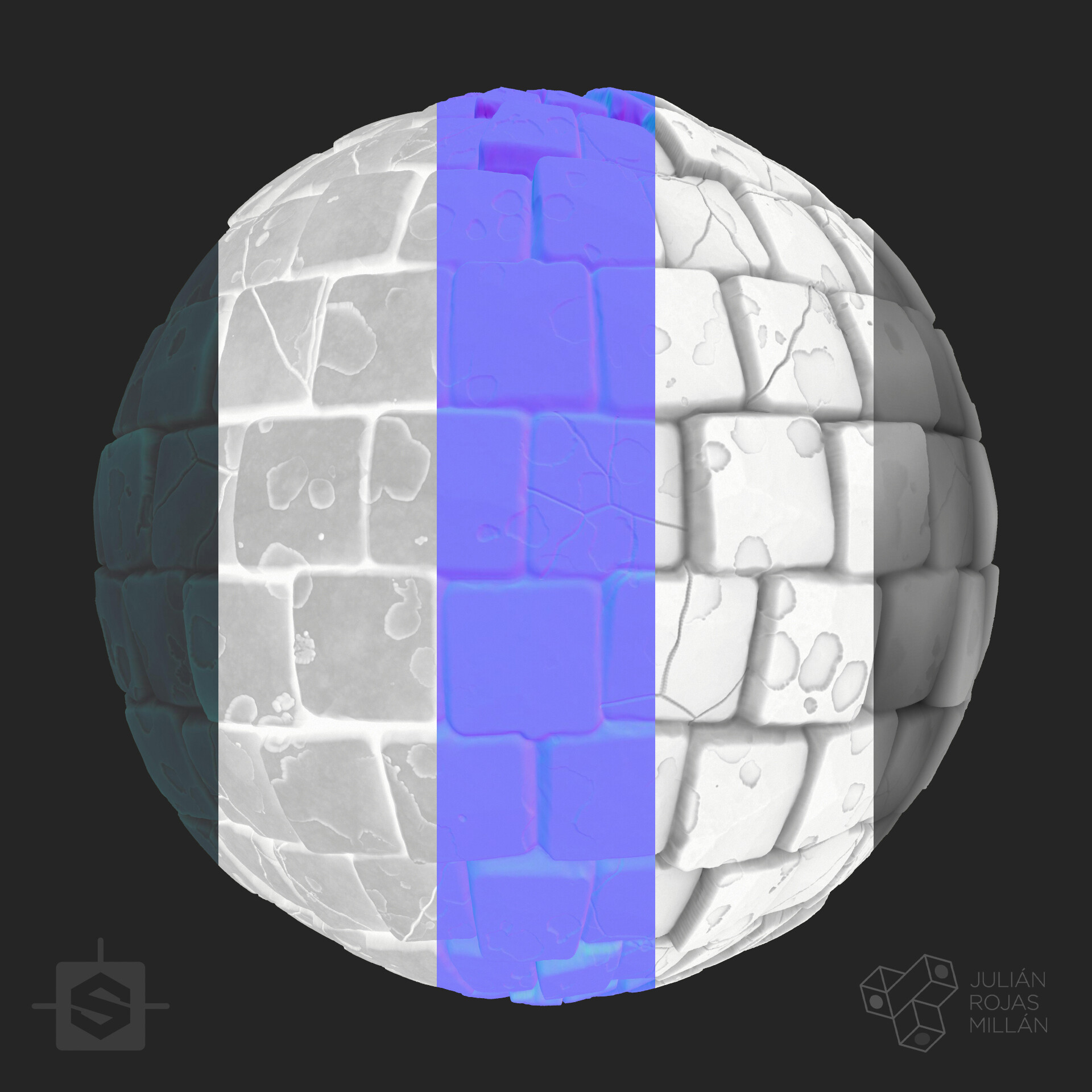 Julián Rojas Millán - Substance Designer Stylized Cobblestone Examples