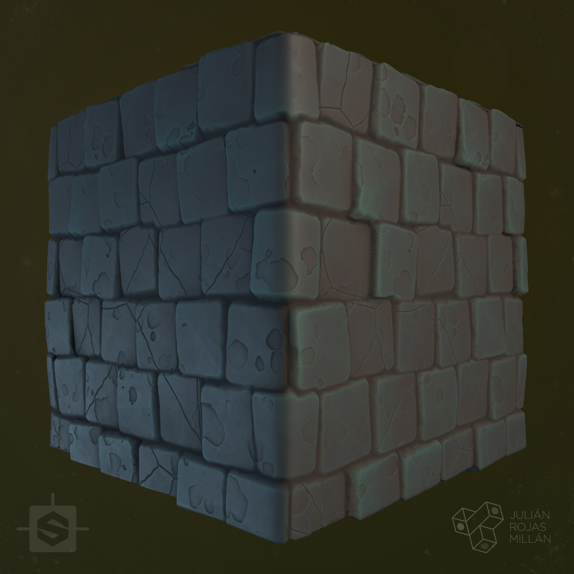 Julián Rojas Millán - Substance Designer Stylized Cobblestone Examples