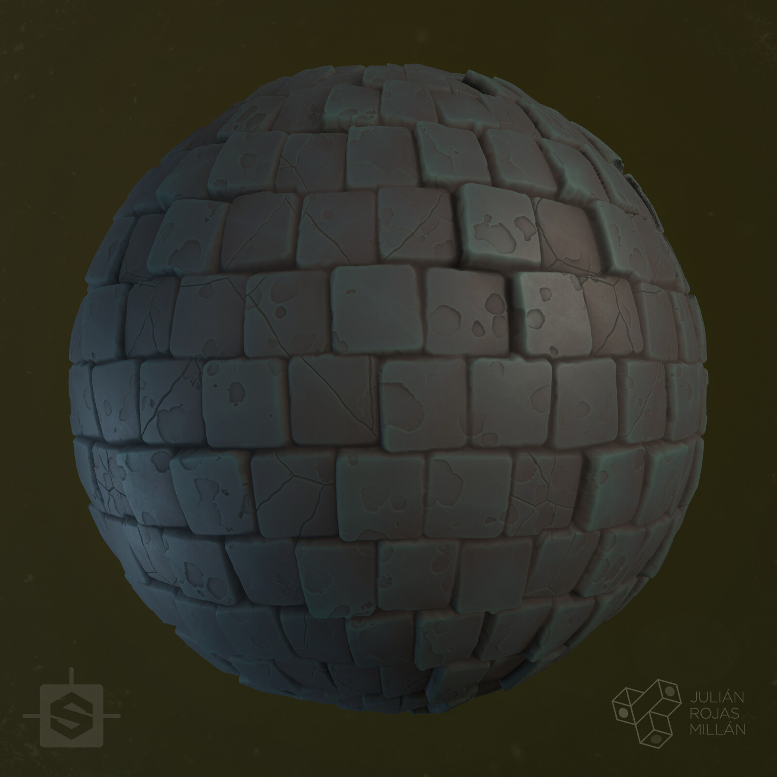 Julián Rojas Millán - Substance Designer Stylized Cobblestone Examples
