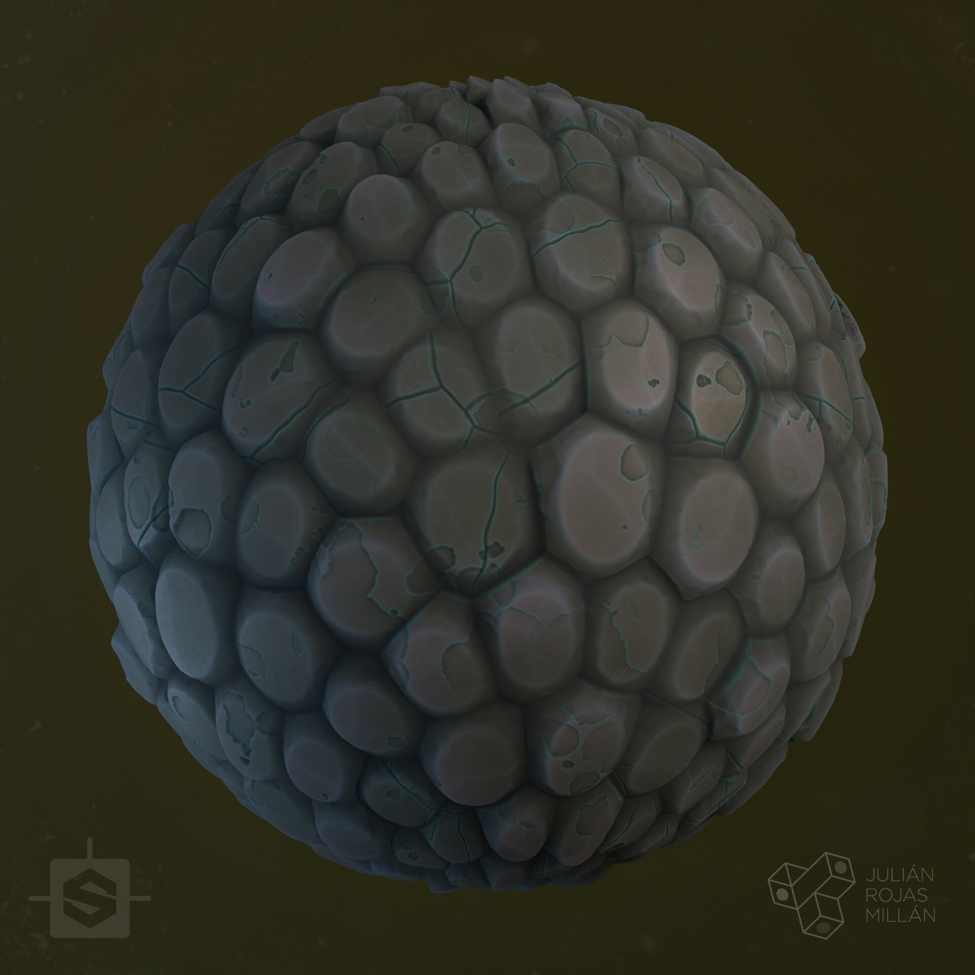 Julián Rojas Millán - Substance Designer Stylized Cobblestone Examples