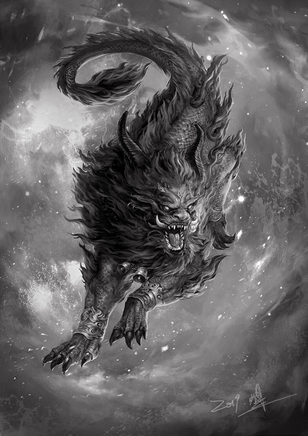 Year Monster by Feng Guo : r/ImaginaryBeasts