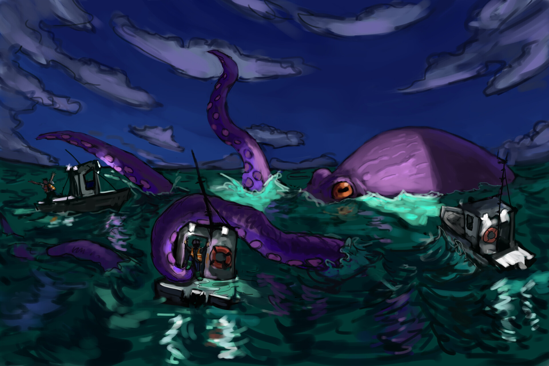 ArtStation - octopus attack