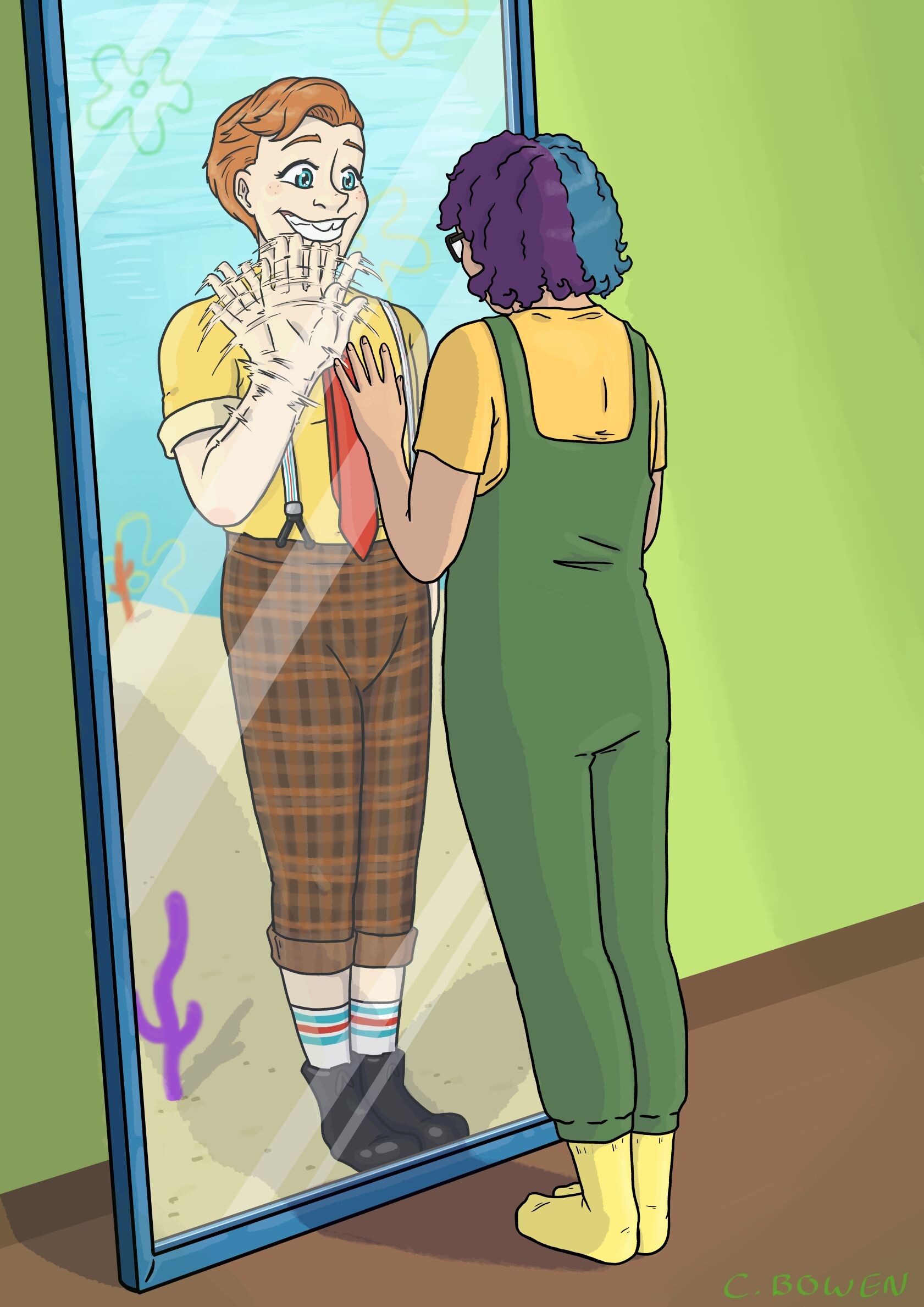 ArtStation - Commission: Momo meets Spongebob