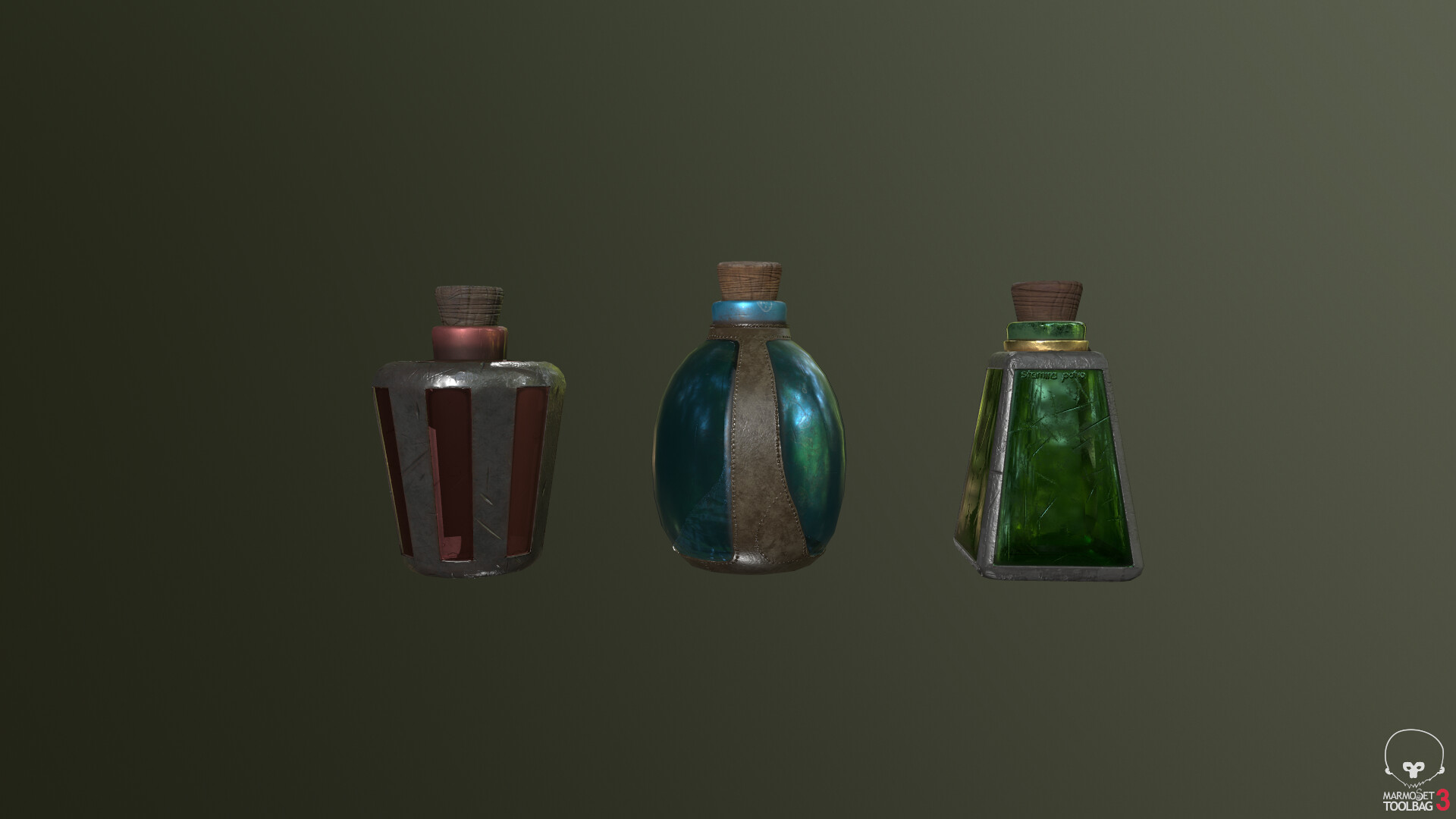ArtStation - Low poly alchemy potion bottles