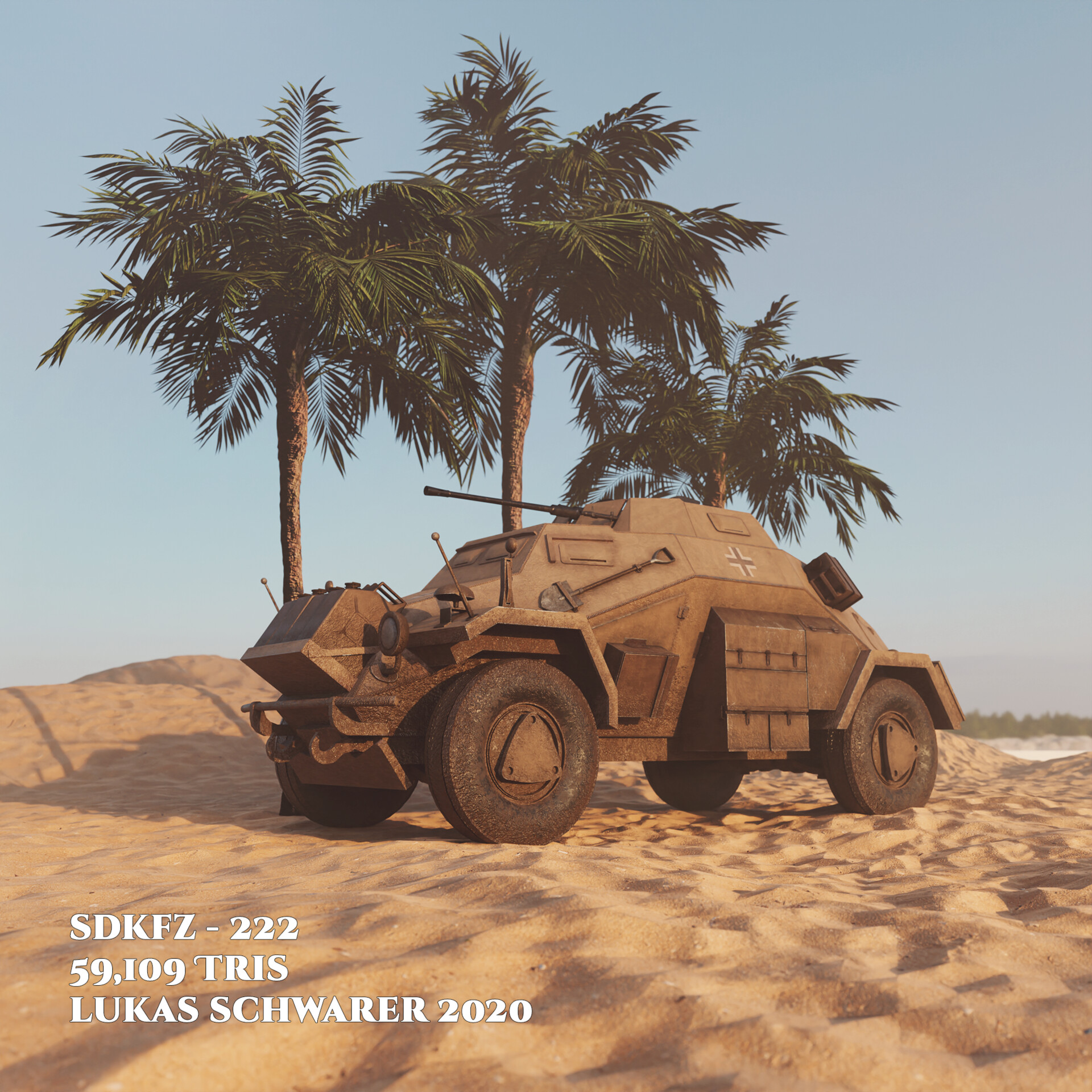 ArtStation - SDKFZ-222 Game Engine Ready