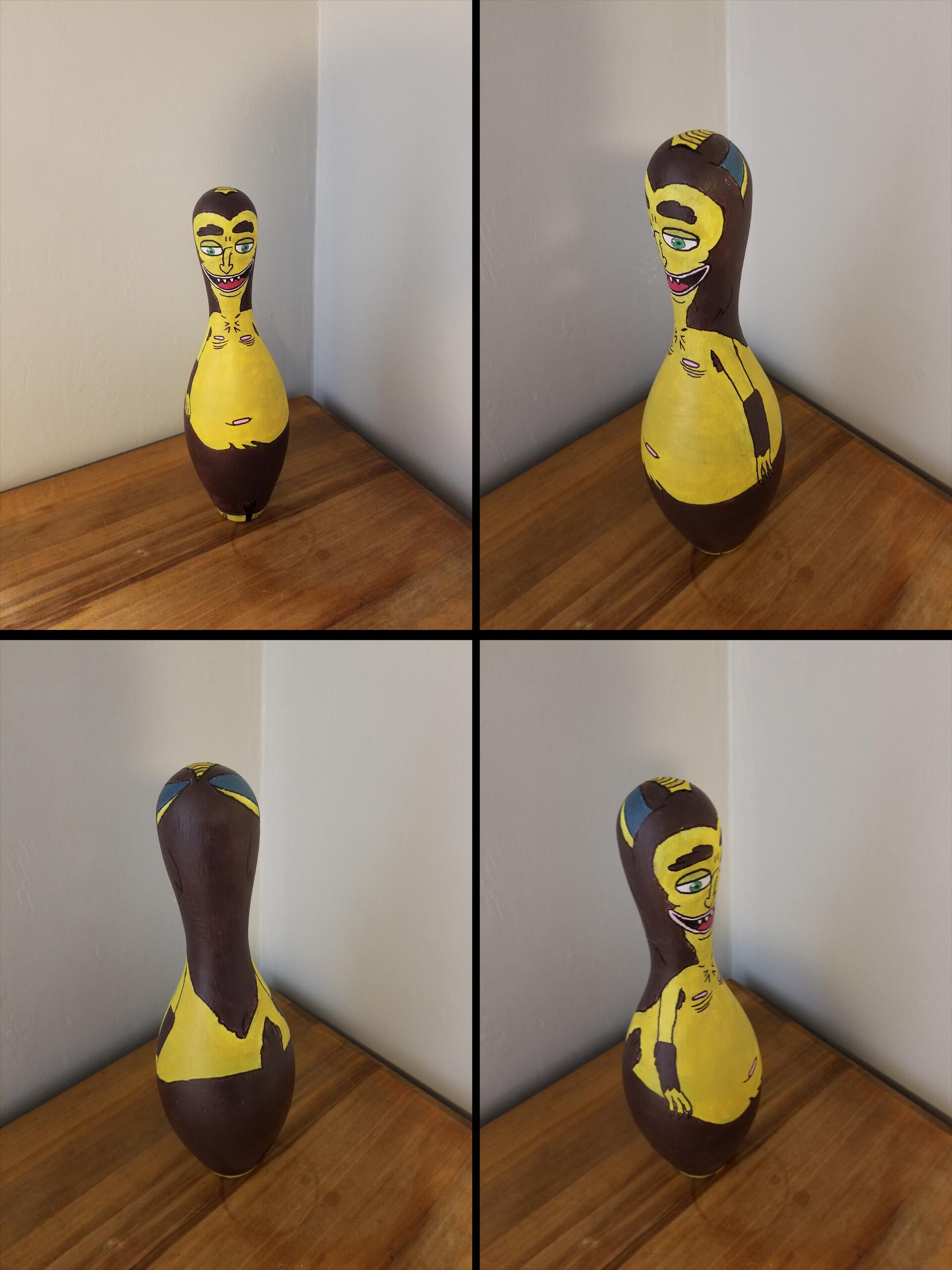ArtStation - Painted Bowling Pin - Maurice from "Big Mouth"
