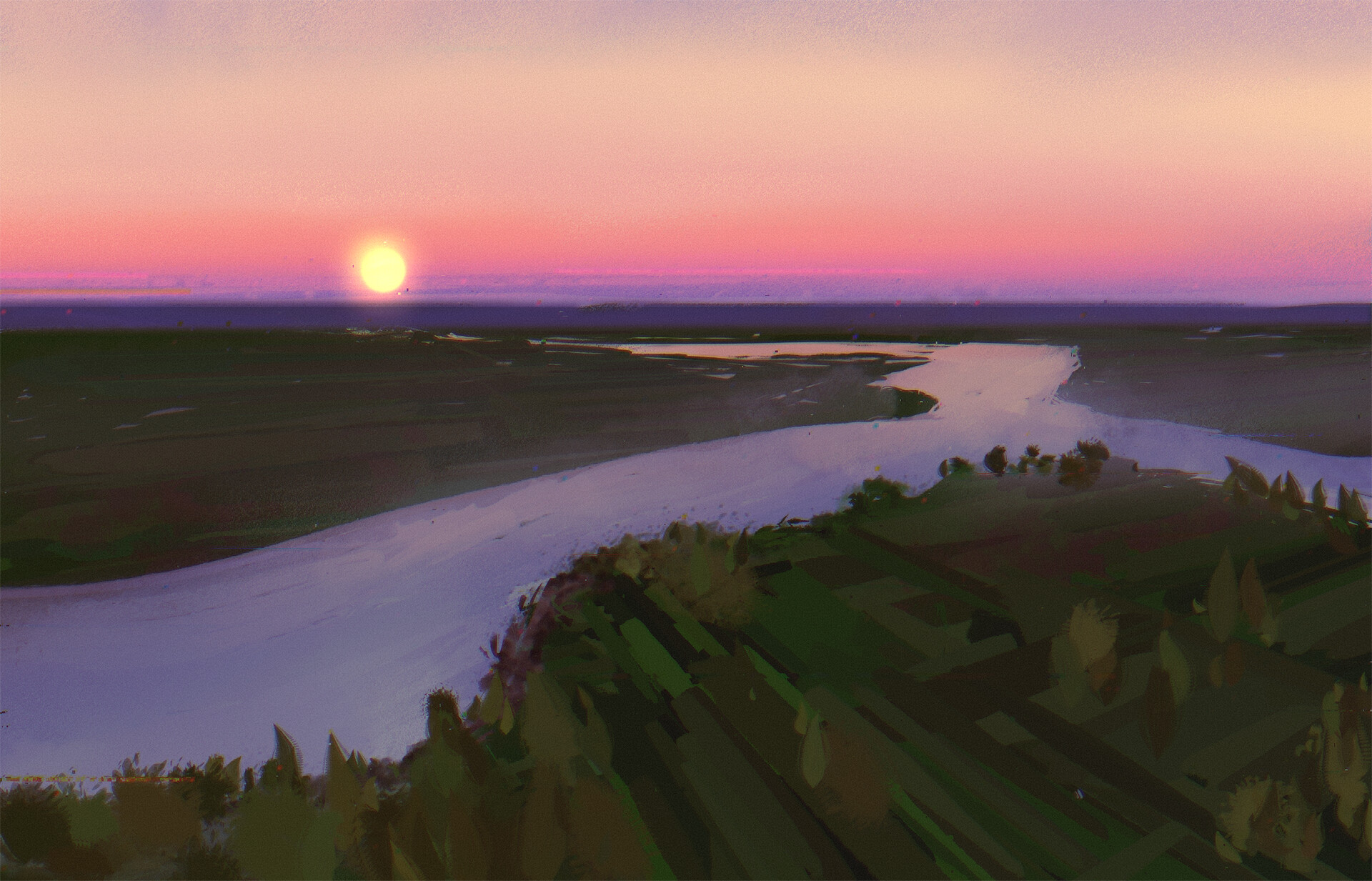 ArtStation - The subdued colors of a sunset