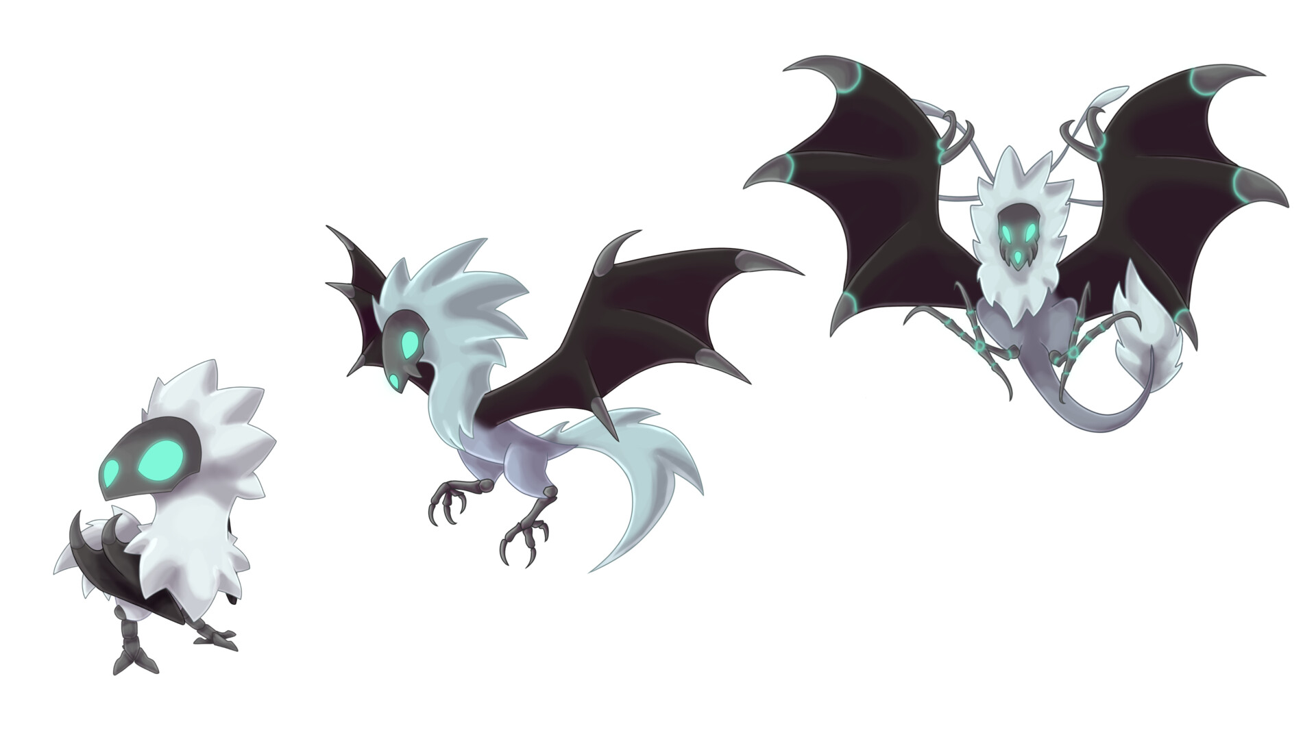 Barbara Zacharewicz - Ice Wendigo-Dragon monster family designs