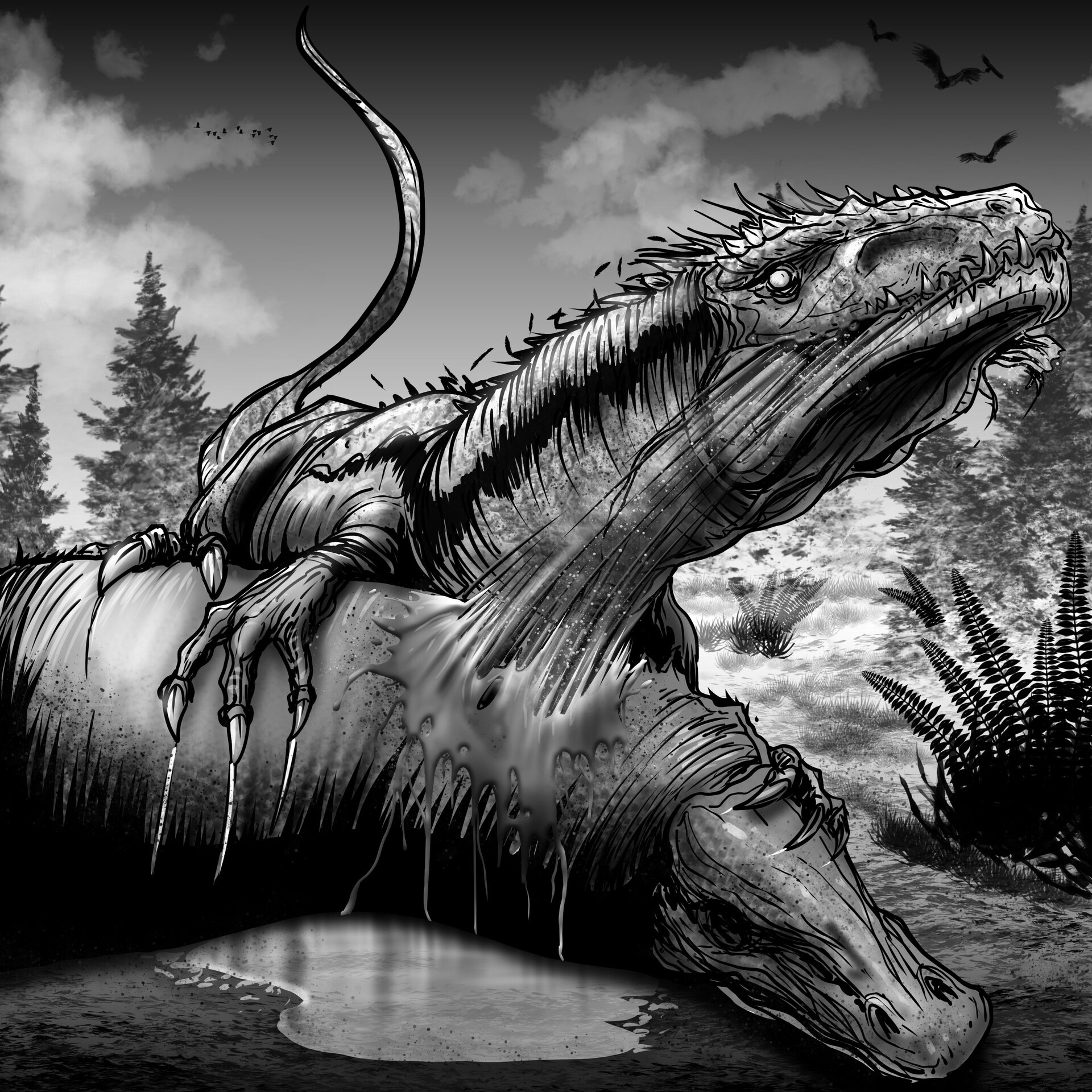 ArtStation - Allosaurus Feast