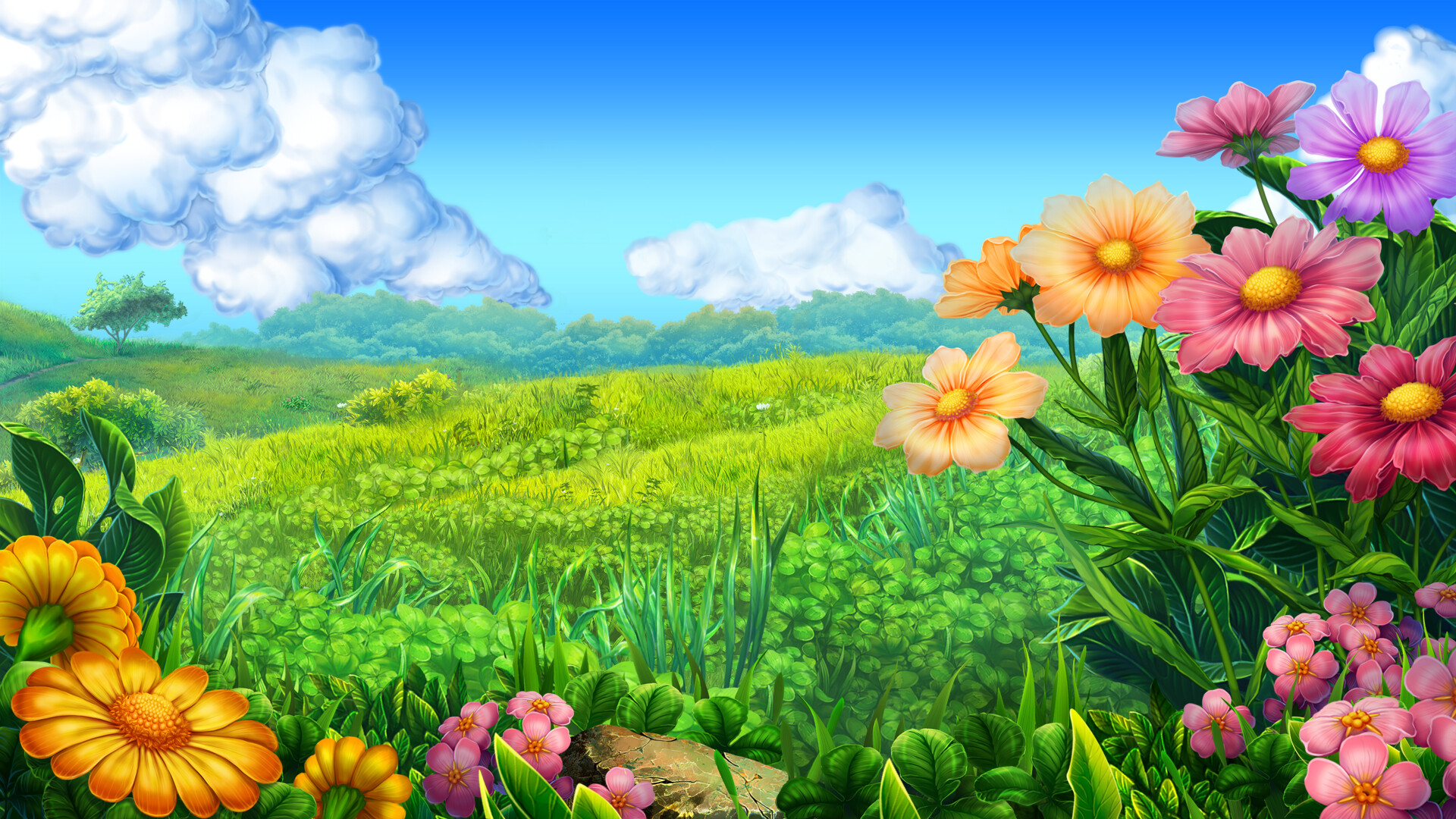ArtStation - Flower Themed Slot Background