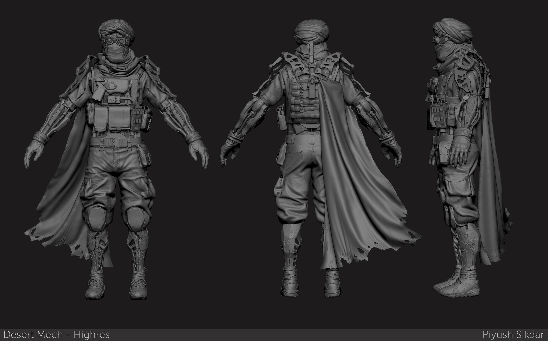 Piyush Sikdar - Desert Mech Soldier - Game Character