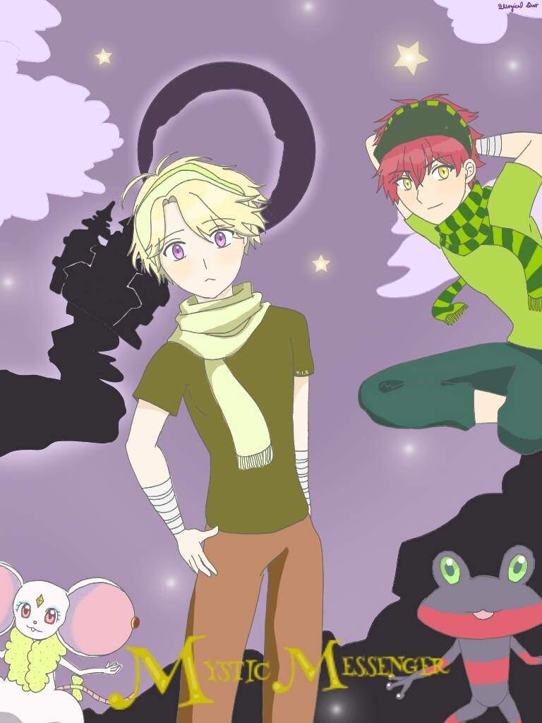 ArtStation - Mystic Messenger x Sugar Sugar Rune (Yoosung and 707)