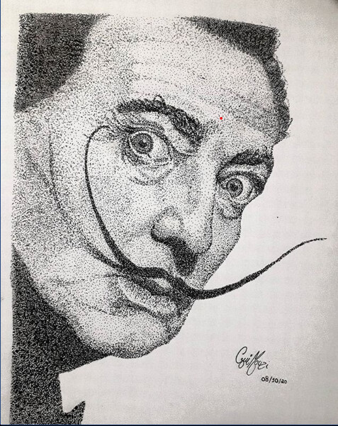 ArtStation - Salvador Dali in Pontillism