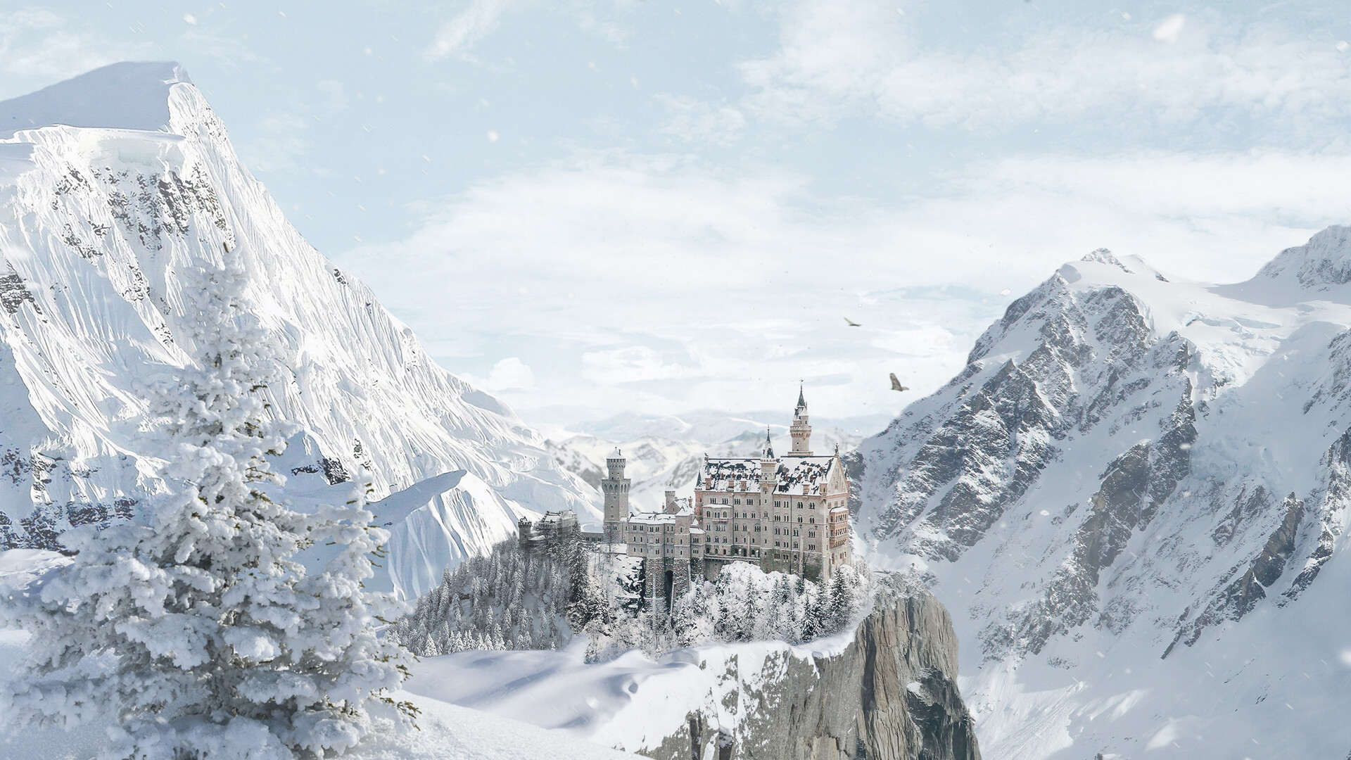 ArtStation - Matte painting exercise snow scene