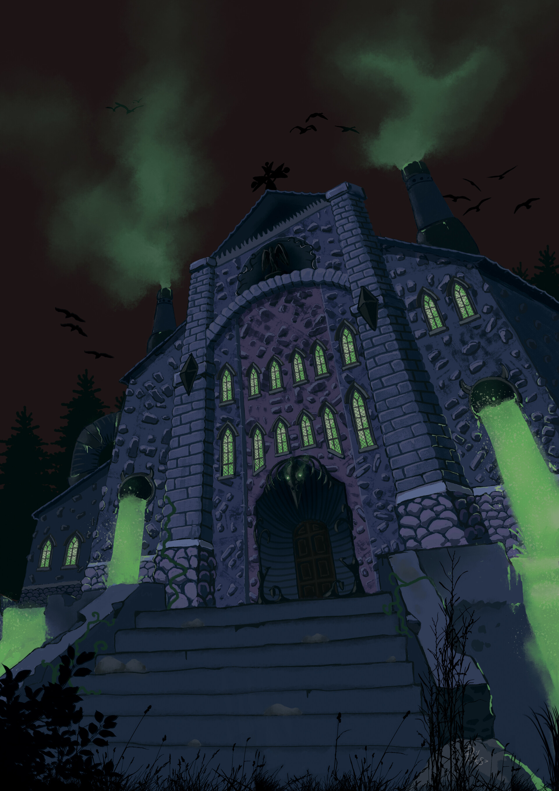 ArtStation - Dark church.