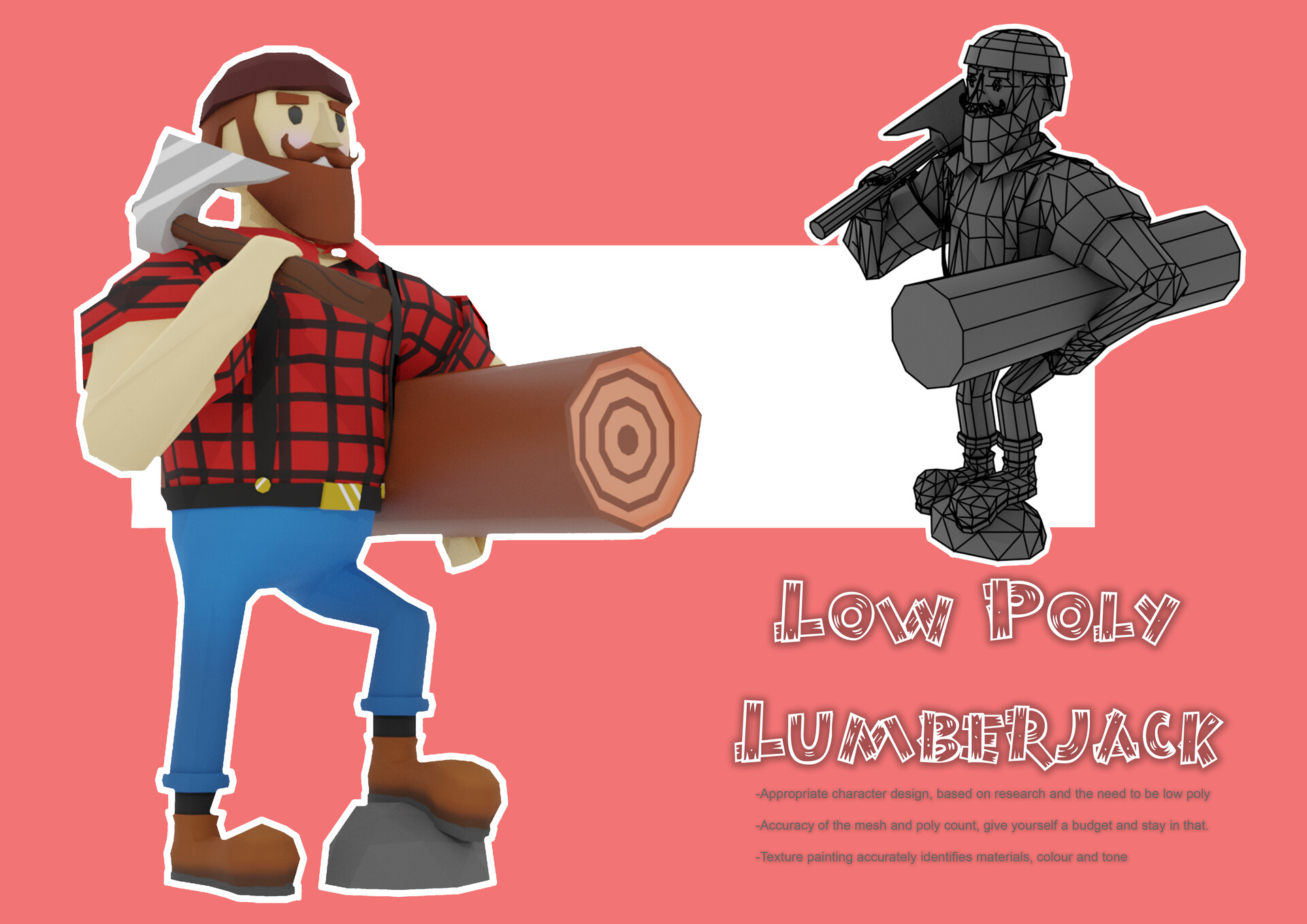 ArtStation - Low Poly Lumberjack Portfolio Board