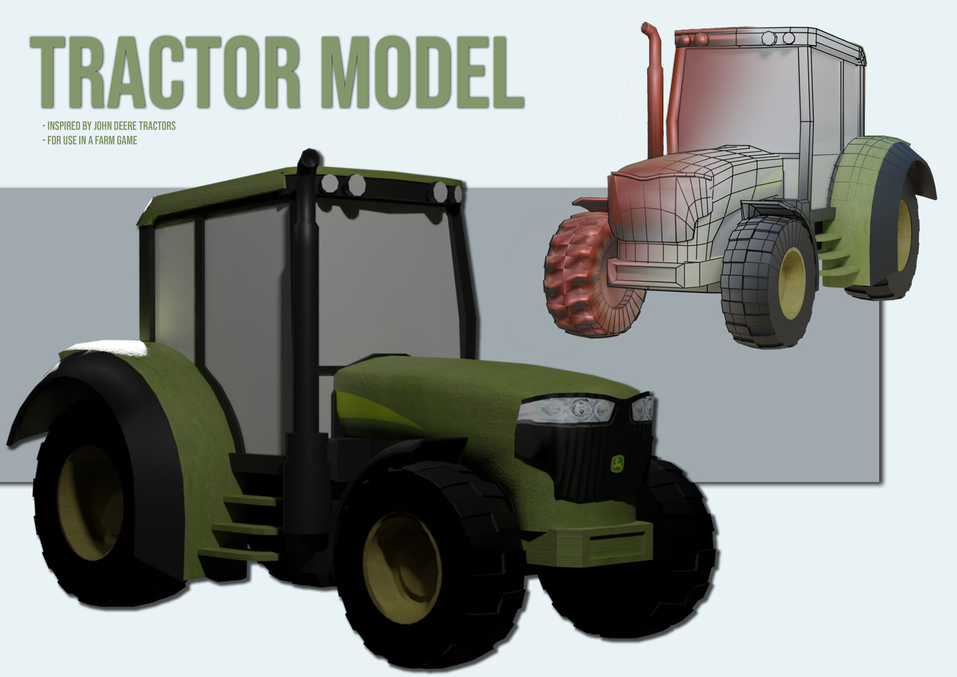 ArtStation - John Deere Inspired Tractor Model