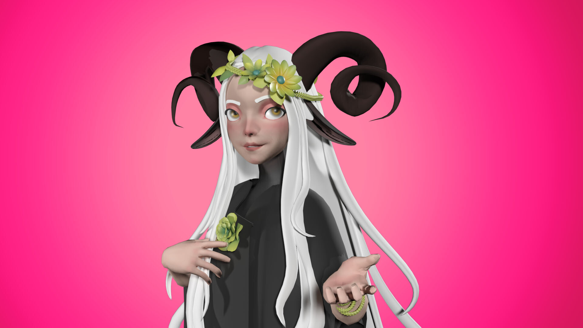 ArtStation - "Faun North Witch" - Stylized 3D Model