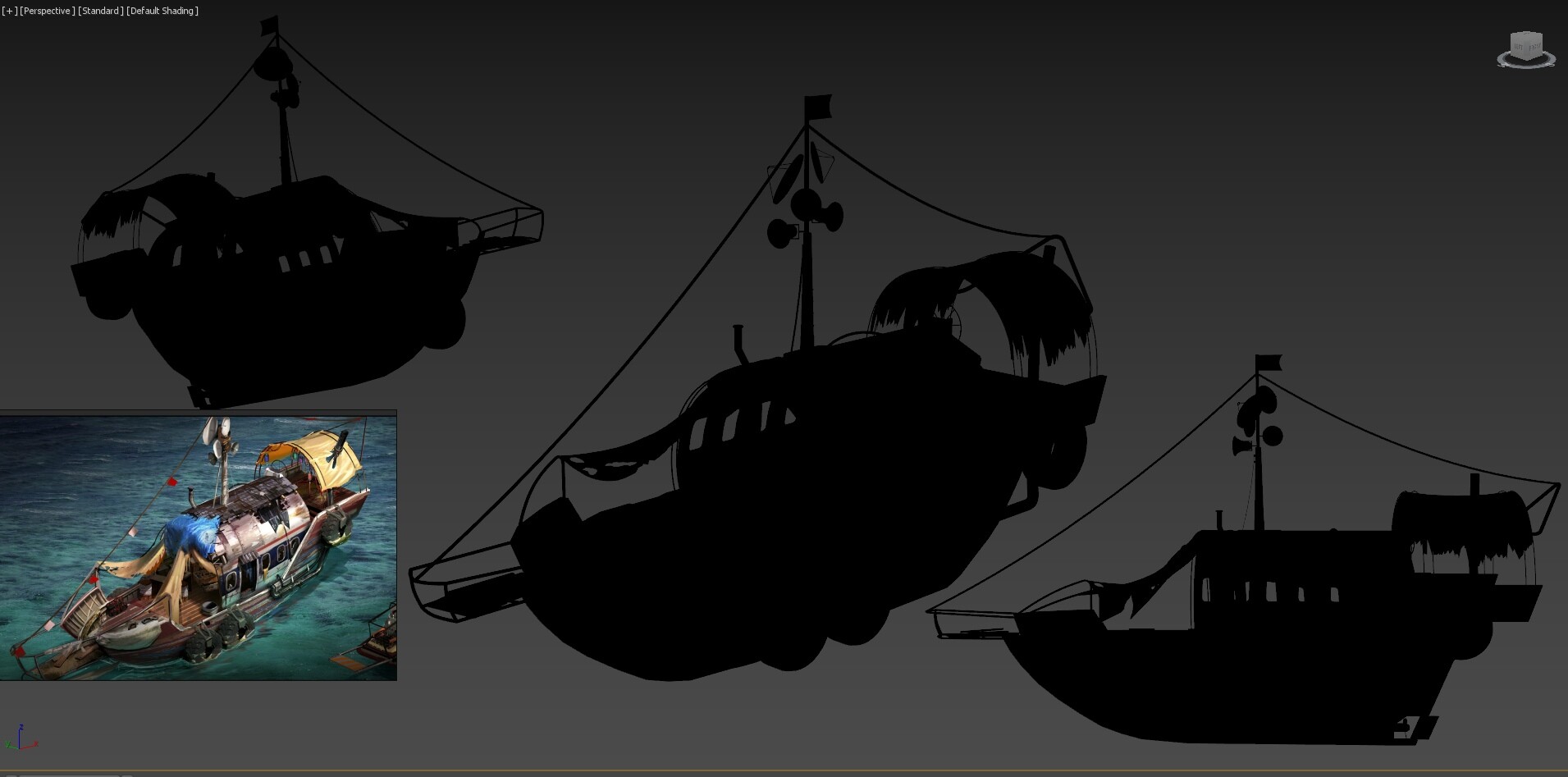 Vyacheslav Anischenko - Junker Boat from concept, blockout/draft