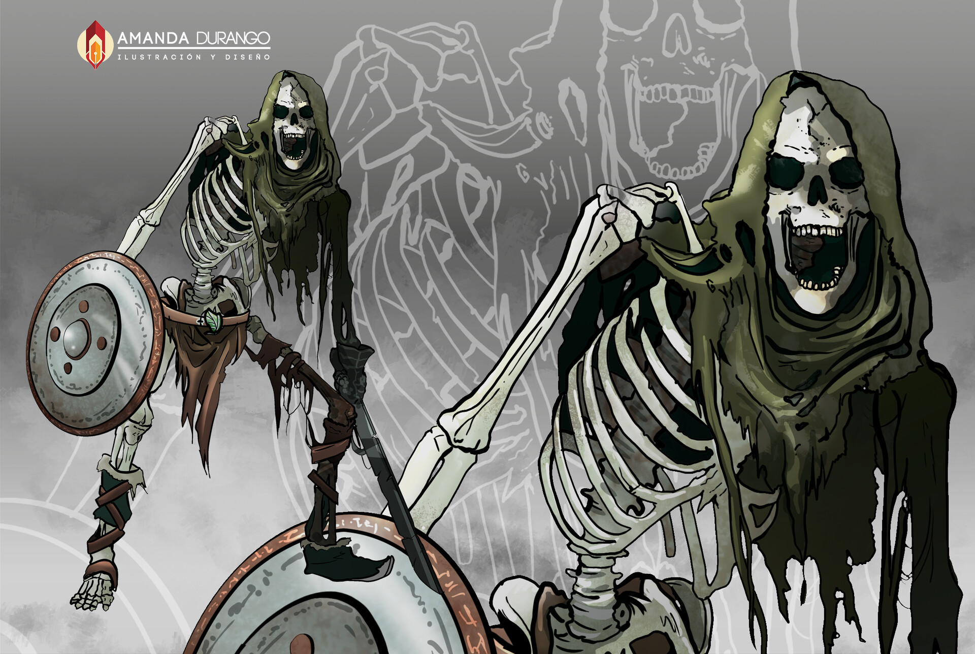 ArtStation - Skeleton for Card Game