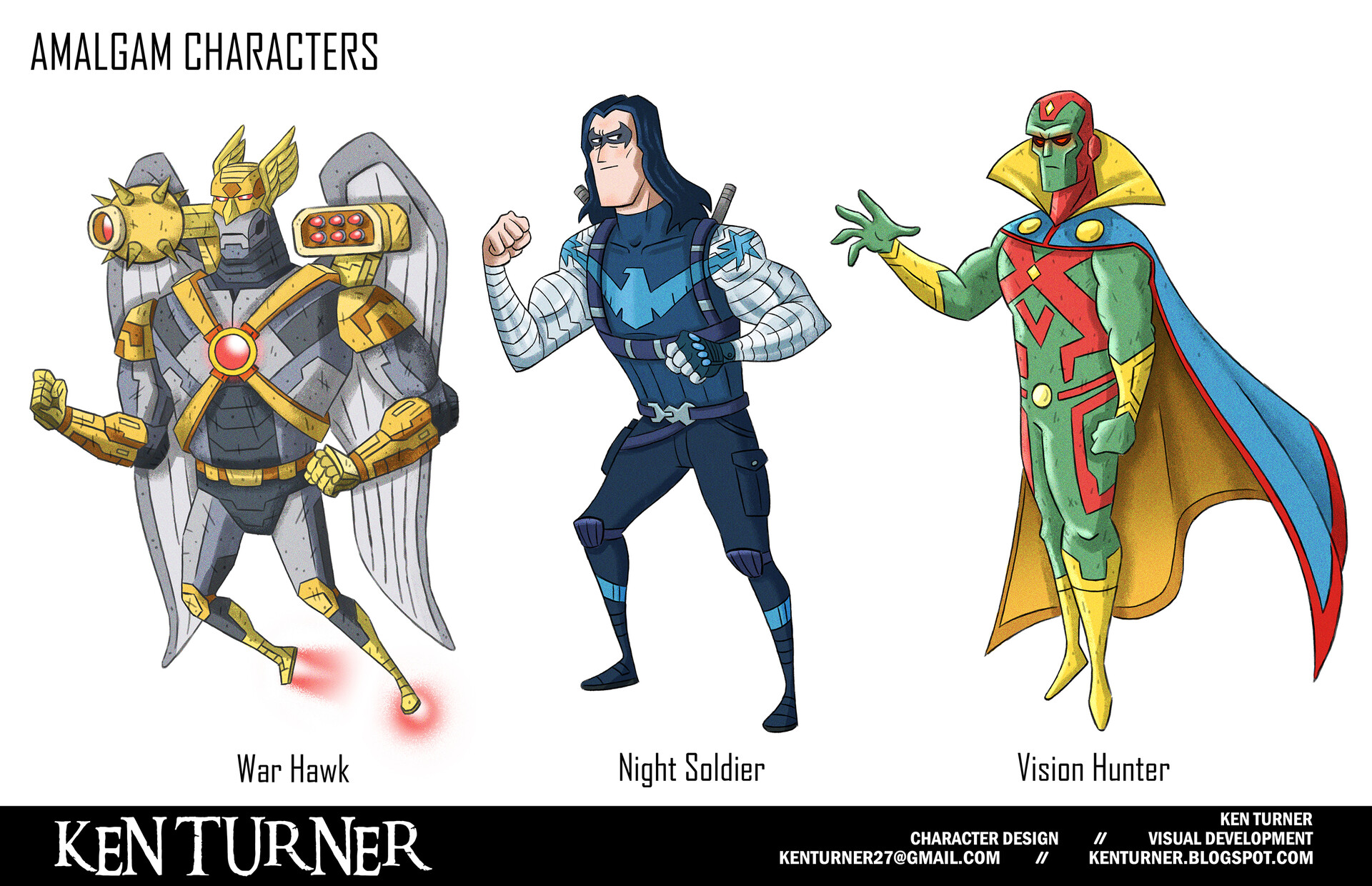 Ken Turner - Amalgam - character designs